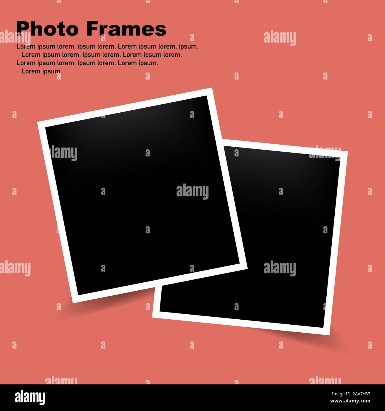 Photo frame on a trendy color. Frame with shadow. Vector illustration ...