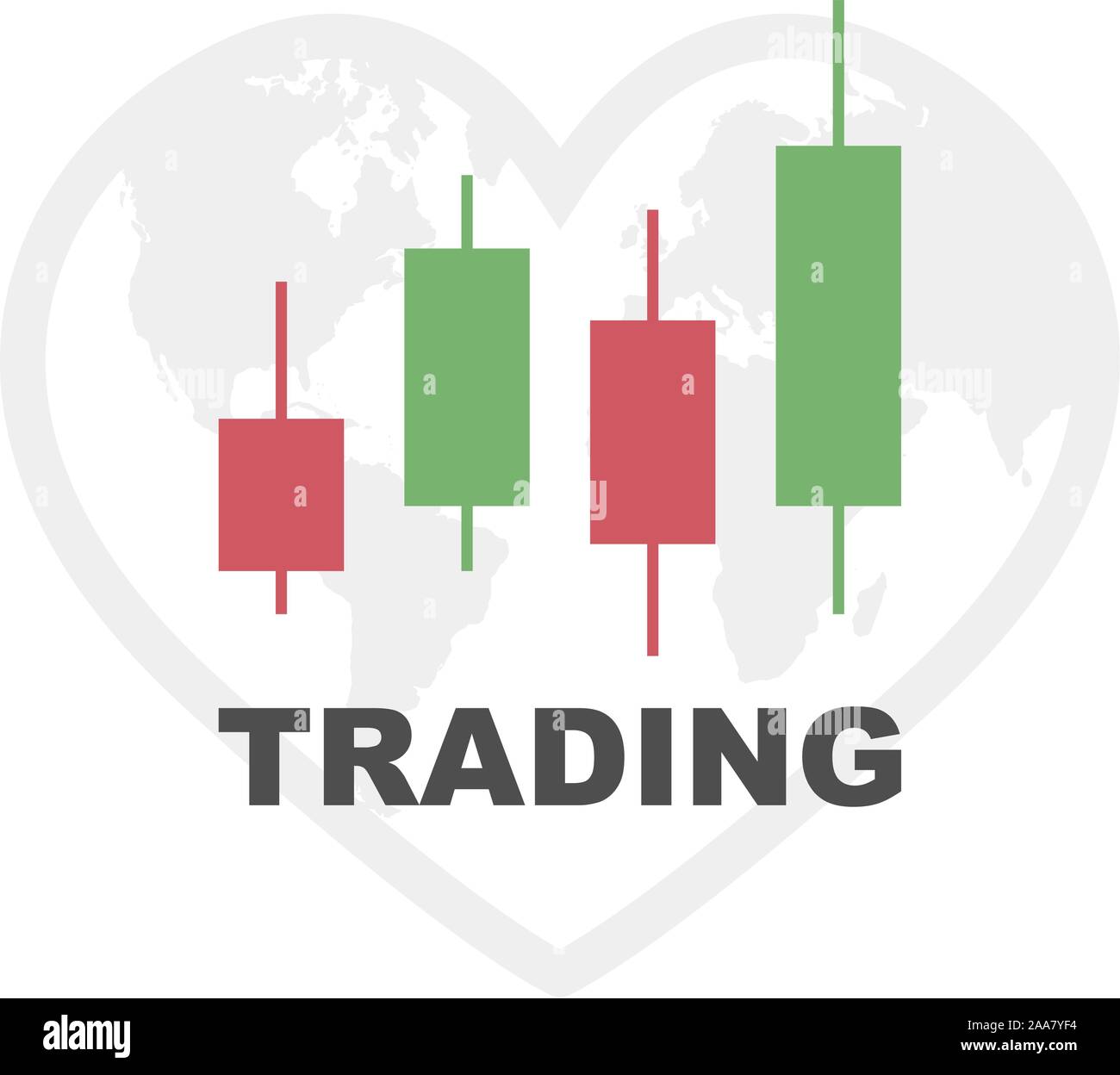 Trading graph icon. Earth trading stock. Vector illustration Stock ...