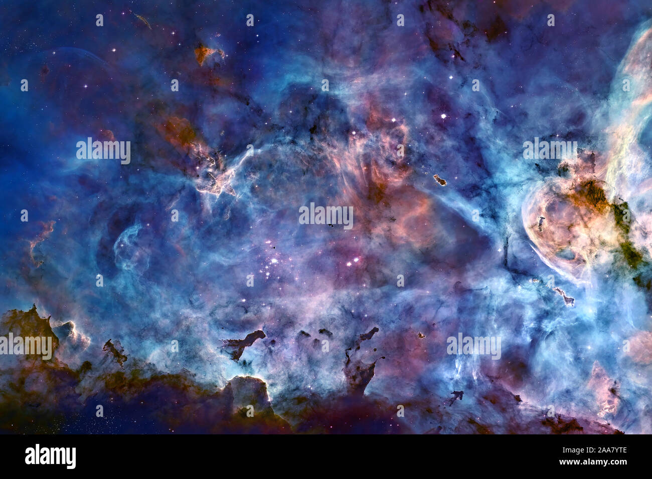 Beautiful galaxy in blue space tones .Elements of this image were ...