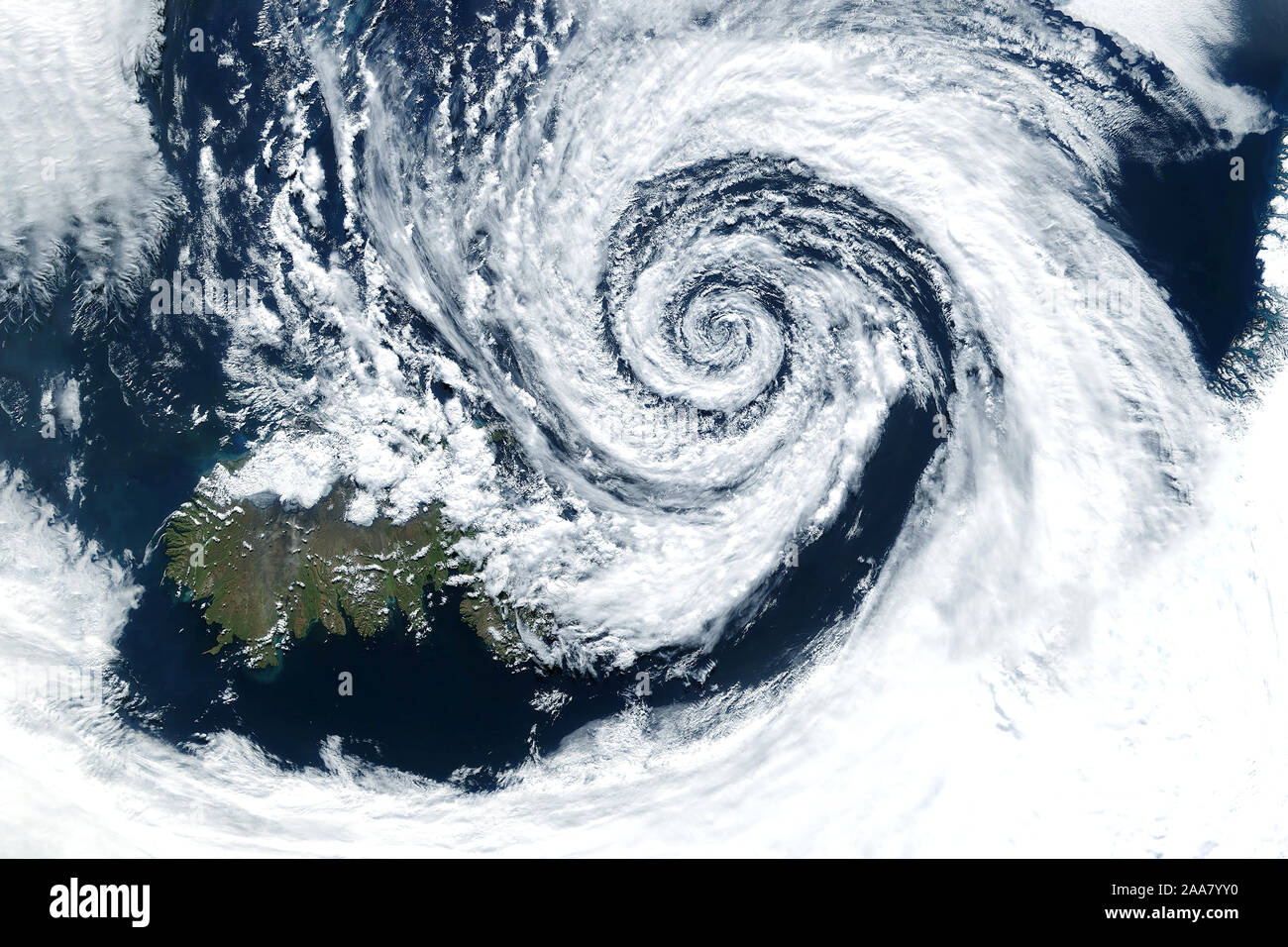 Hurricane from space. The atmospheric cyclone. Elements of this image ...