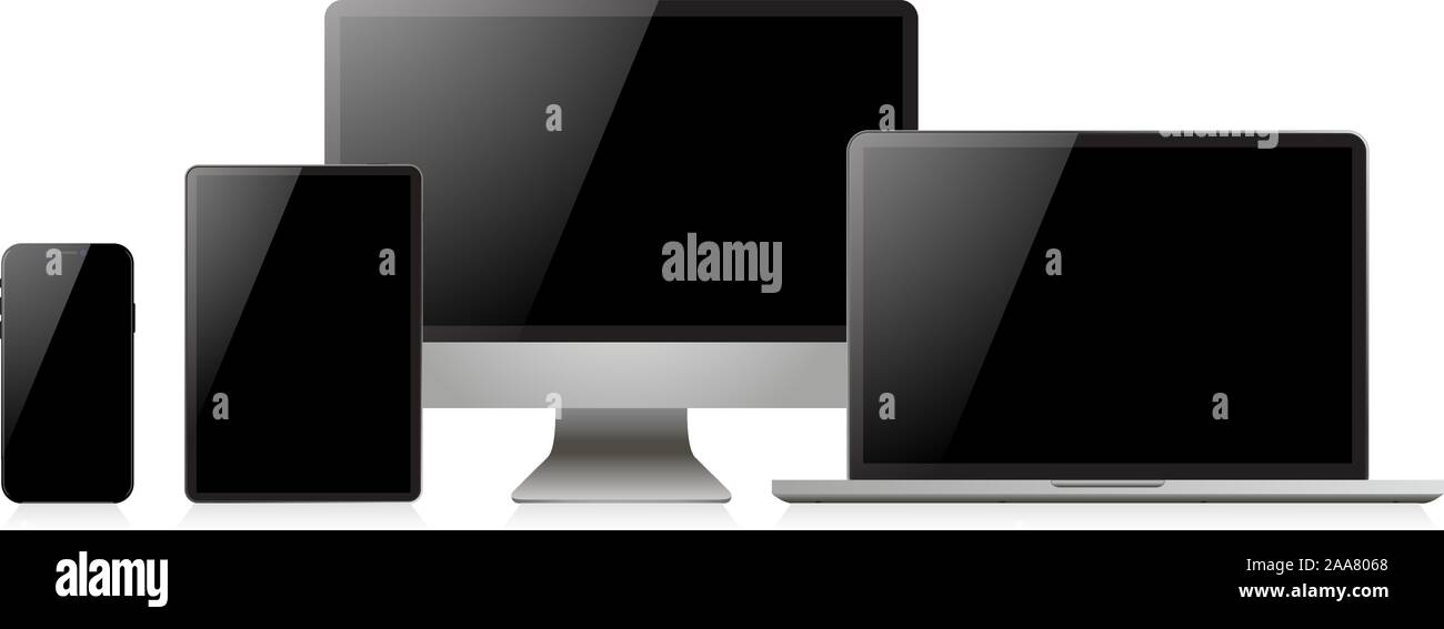 Laptop realistic. Device in mockup style. Set realistic vector devices ...