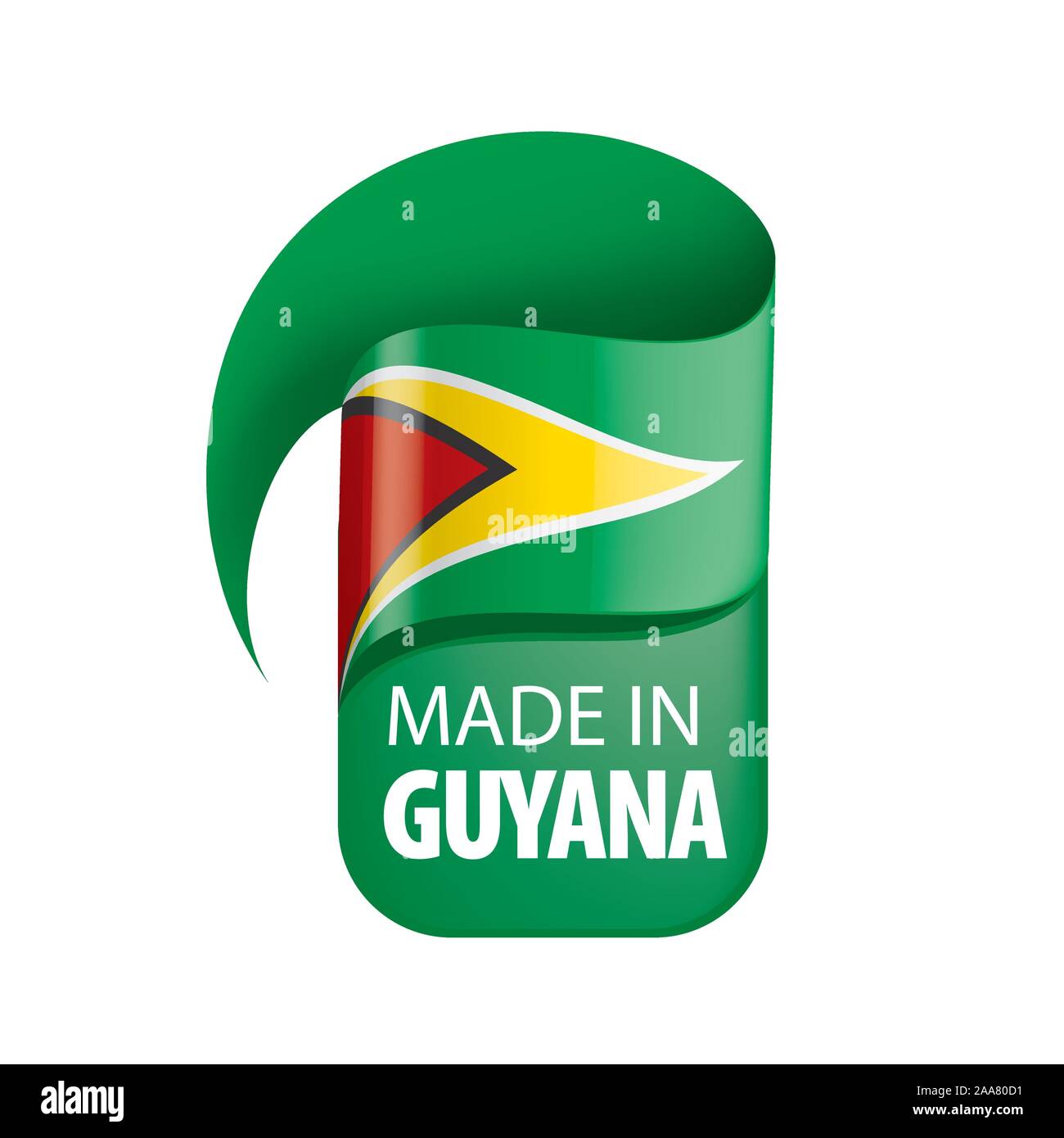 Guyana flag, vector illustration on a white background Stock Vector ...