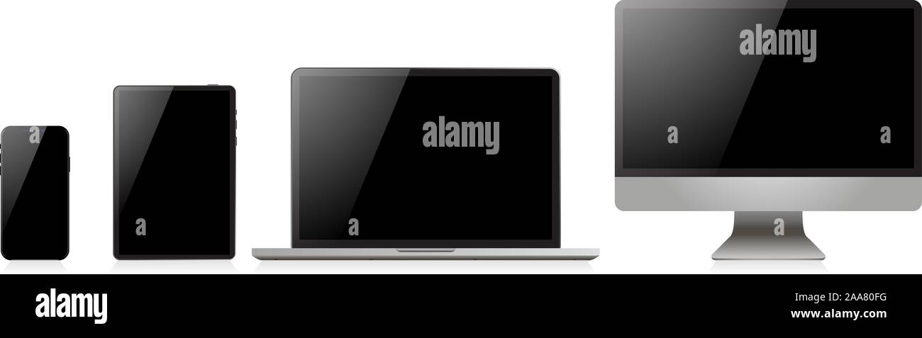 Laptop realistic. Device in mockup style. Set realistic vector devices ...