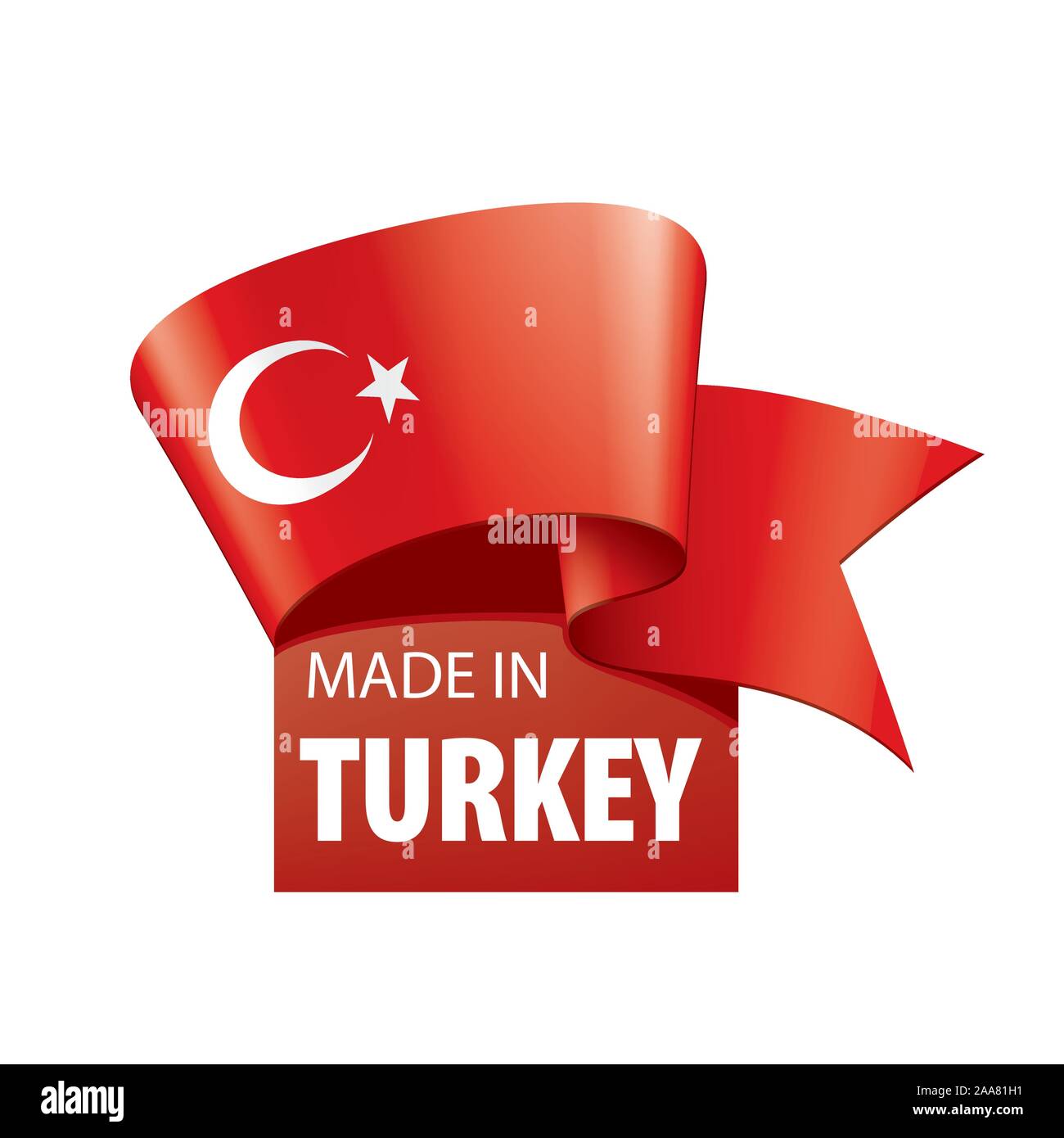 Turkey flag, vector illustration on a white background Stock Vector ...