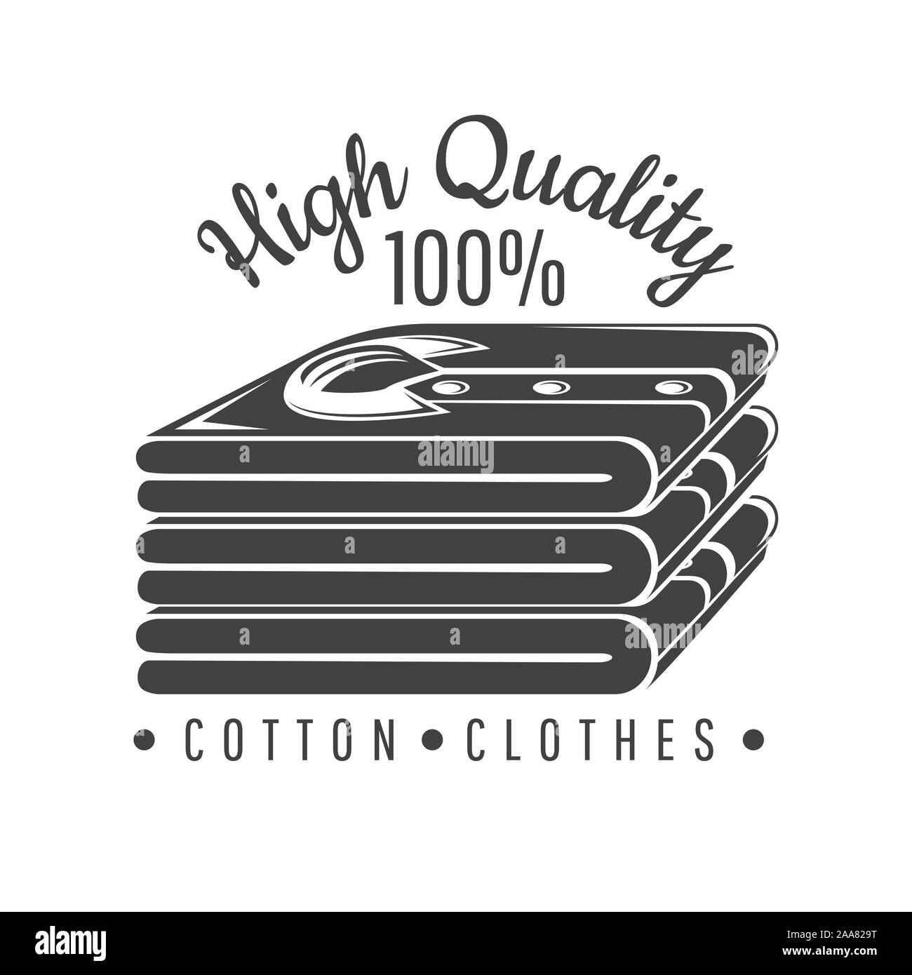 Silhouette of cotton stack of shirts. Logo for textile, fabric, cloth ...