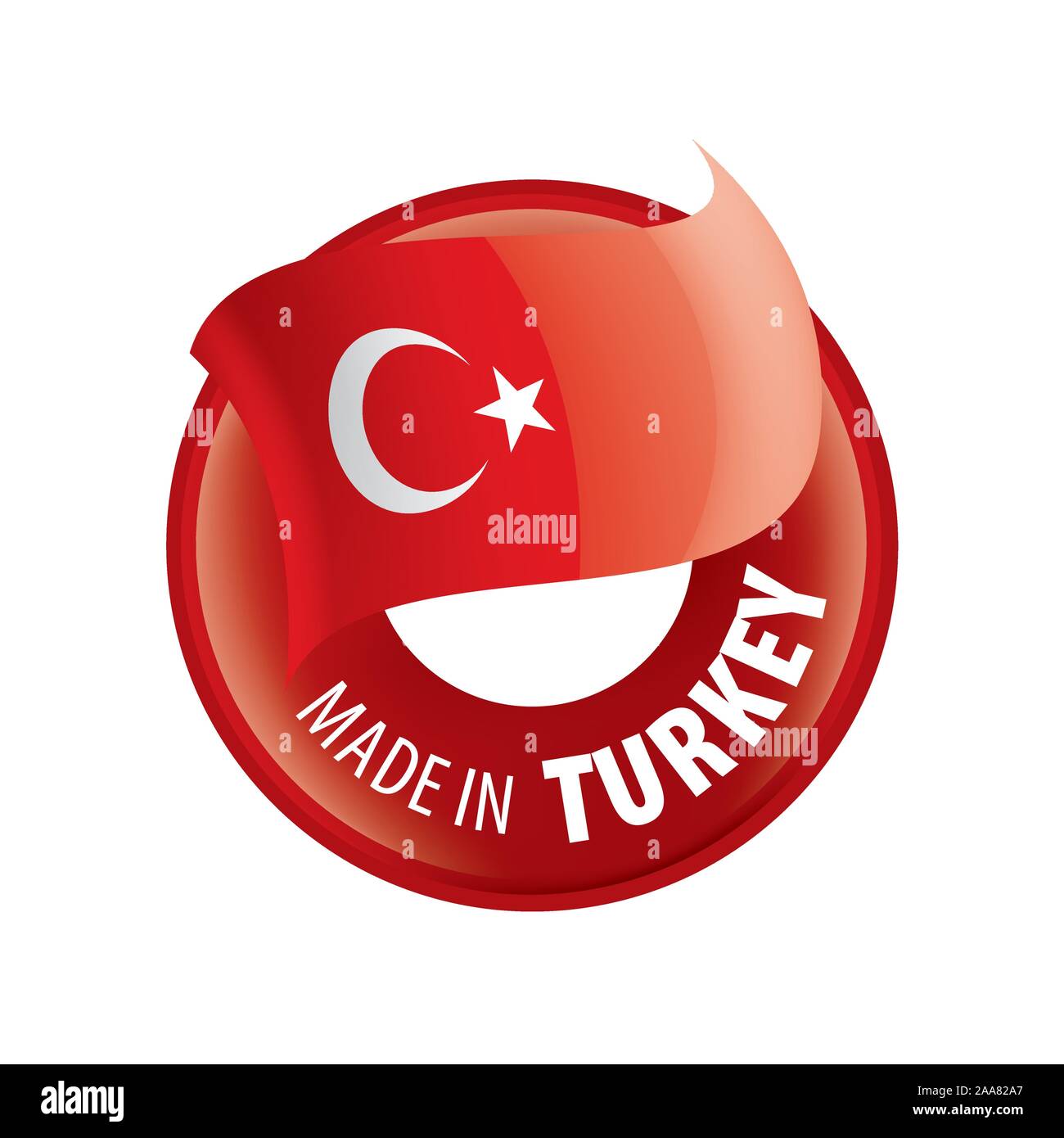 Turkey flag, vector illustration on a white background Stock Vector ...