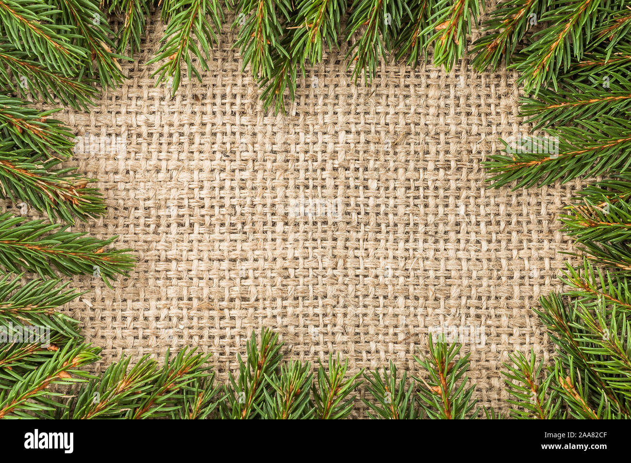 Christmas rustic background with fir border Stock Photo - Alamy