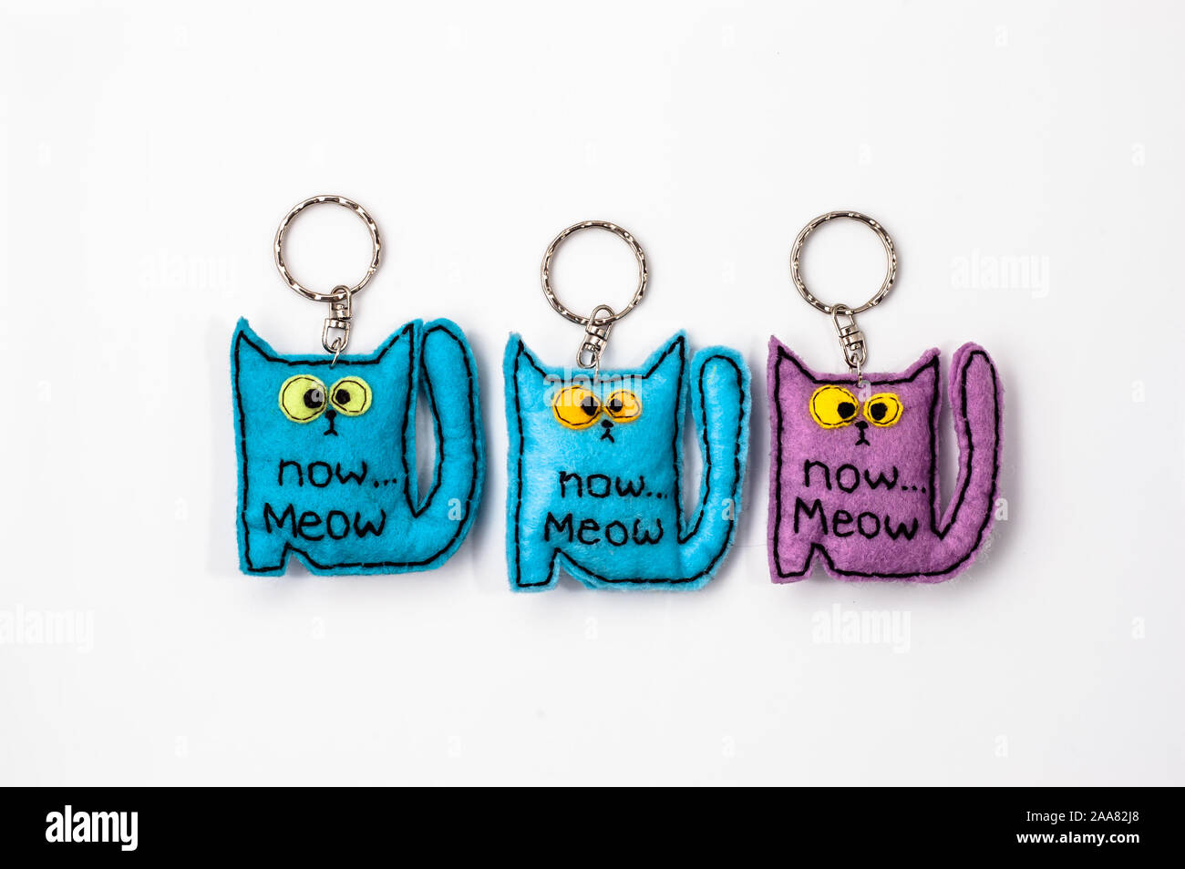 Key rings isolated on white background Stock Photo - Alamy