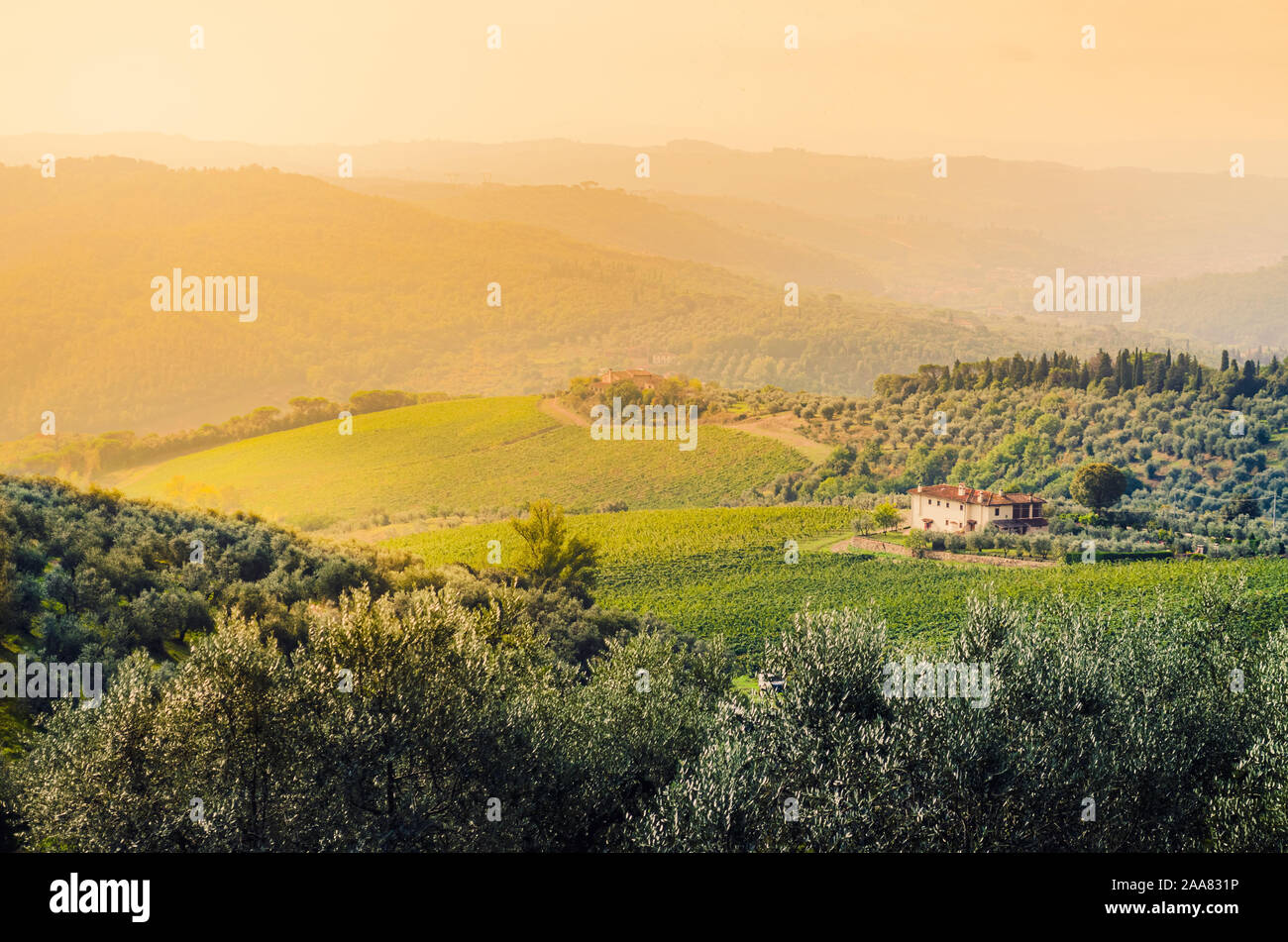 Tuscany, Italy, beautiful typical italian countryside landscape ...