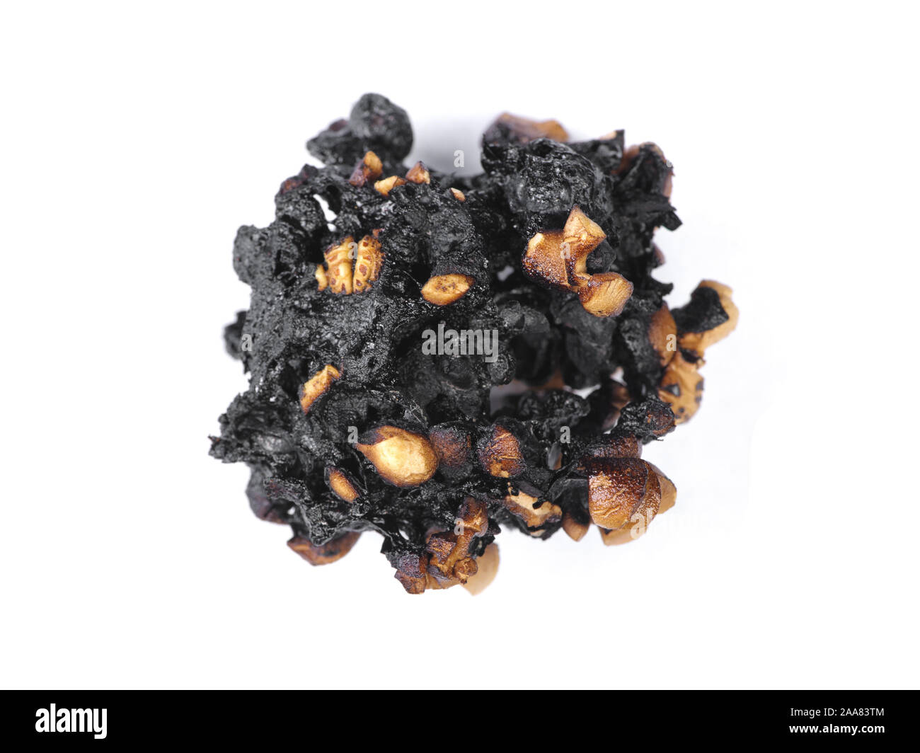 Burnt popcorn kernel isolated over white background Stock Photo - Alamy