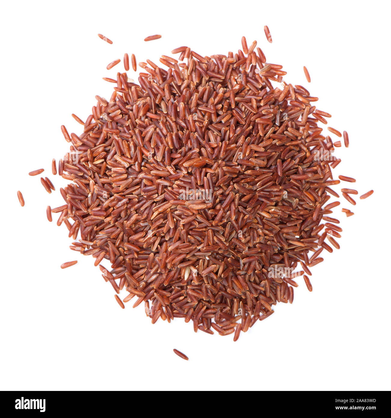 Heap of raw dry brown rice isolated on white background Stock Photo - Alamy