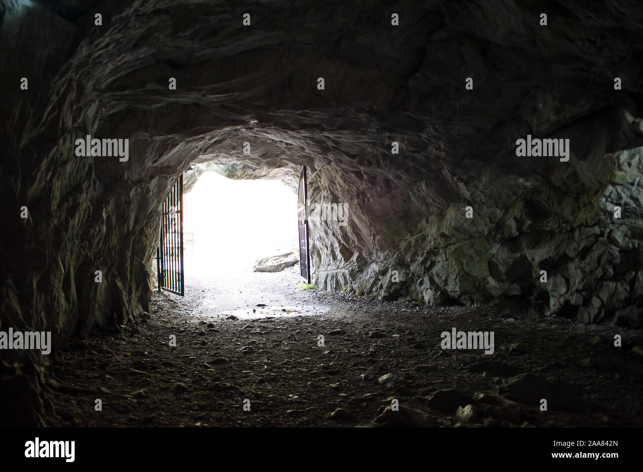 Entrance from the rocky cave inside Stock Photo - Alamy