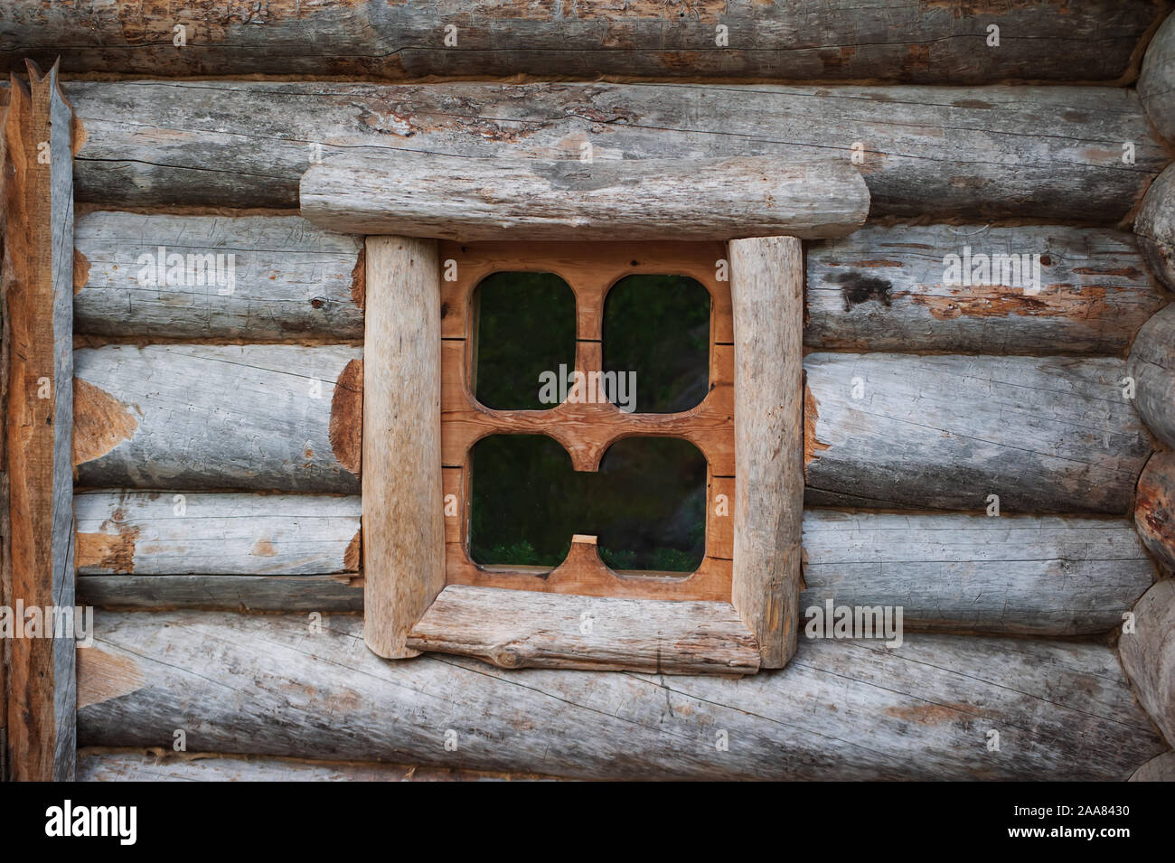 Window of an old hut. Window in an old hut from Russian fairytale Stock ...