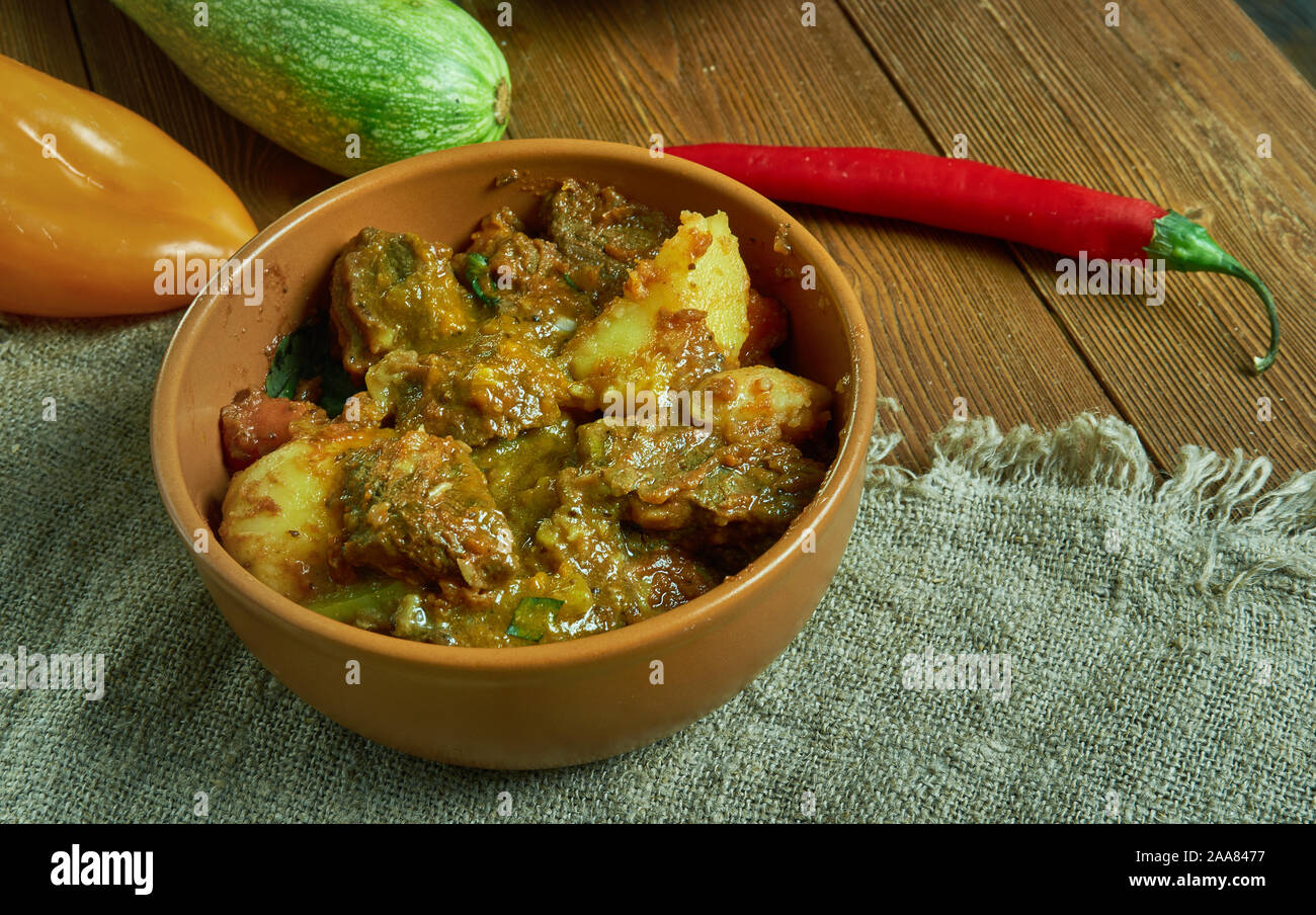 Asado de res y verduras, Mexican stew with fried beef and vegetables ...