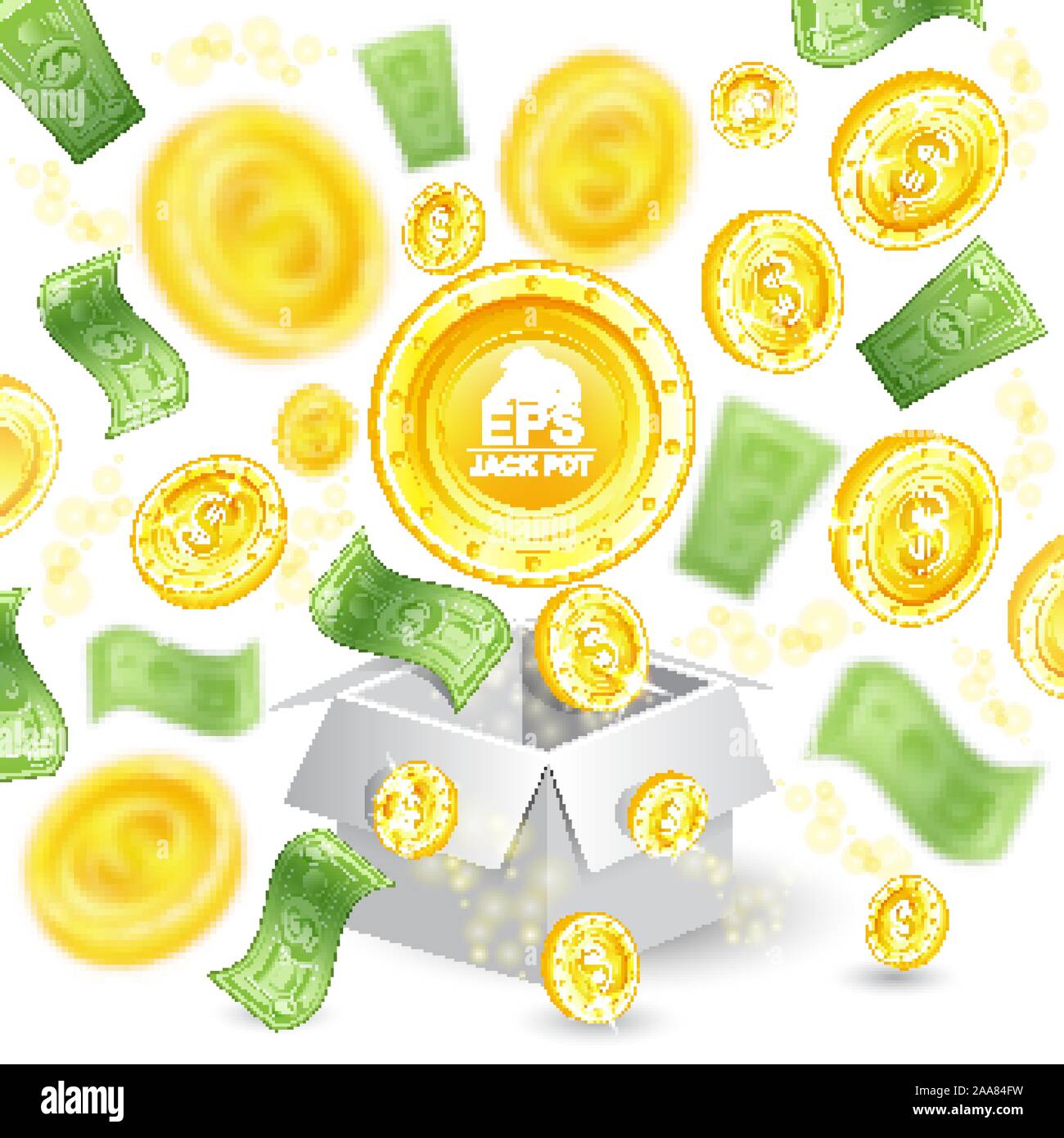 Banknotes gold coins depth hi-res stock photography and images - Alamy
