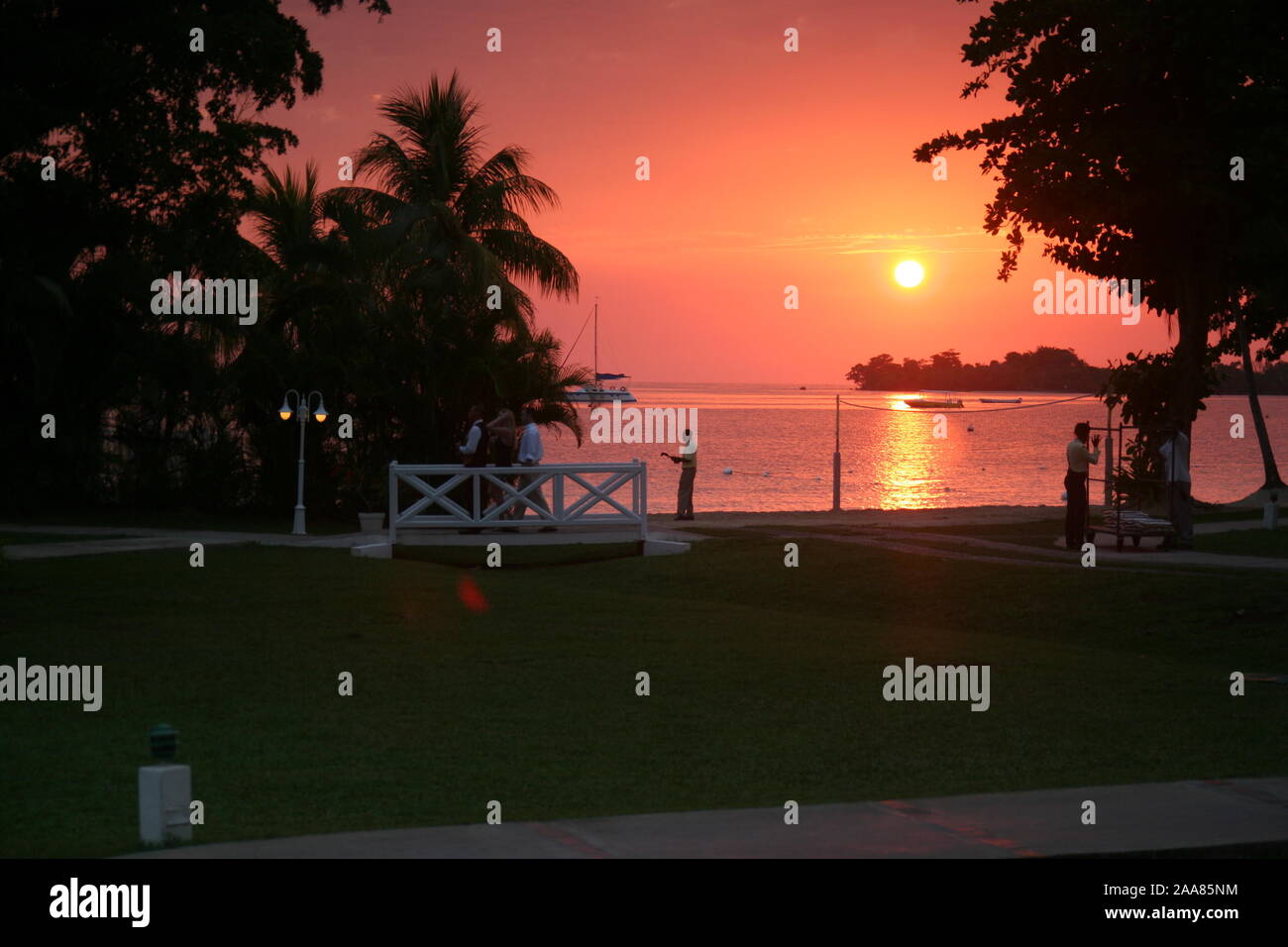 Sunset in Negril, Jamaica Stock Photo - Alamy