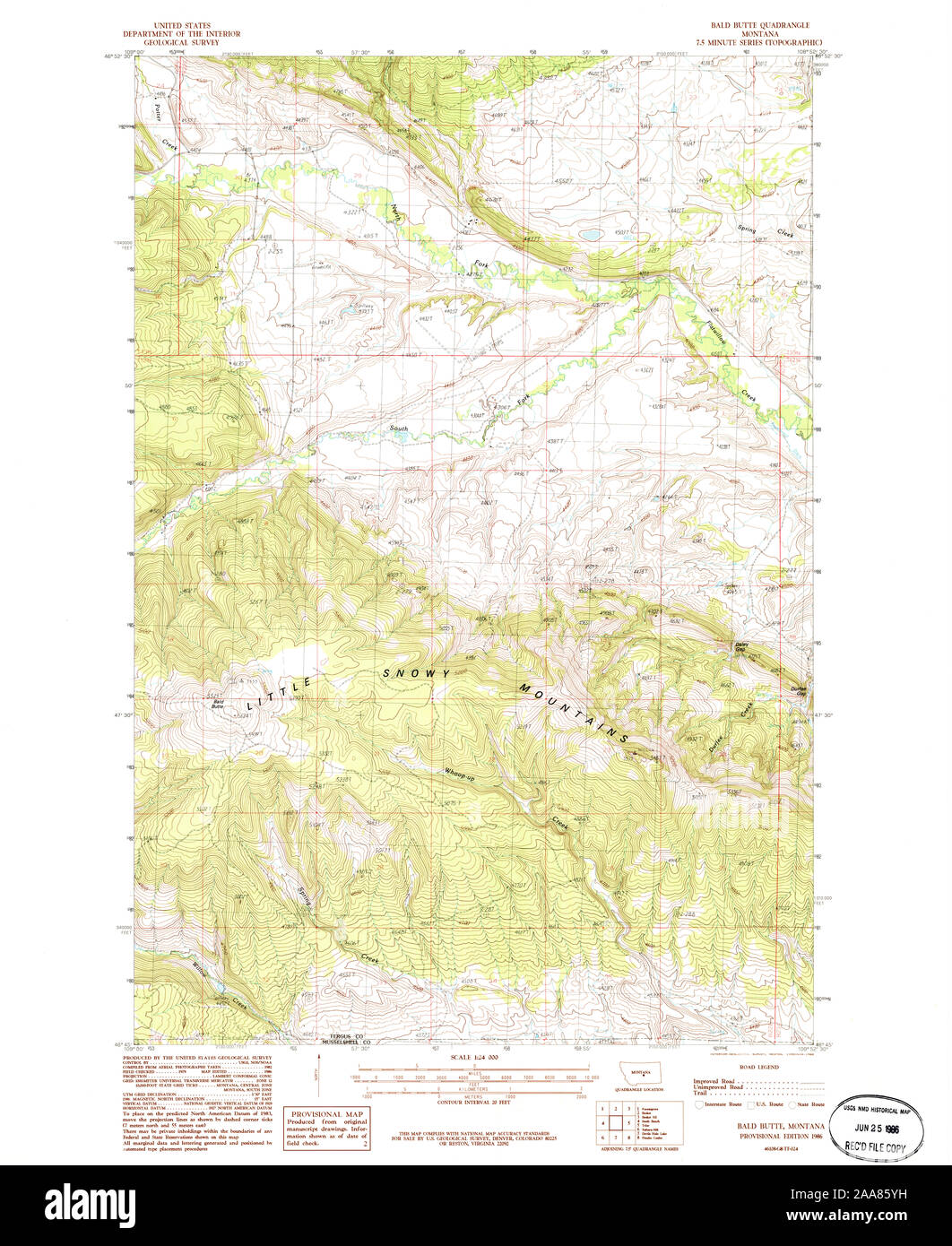 USGS TOPO Map Montana MT Bald Butte 262237 1986 24000 Restoration Stock ...