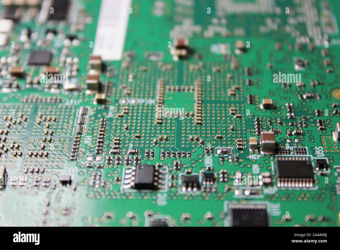 Closeup of electronic circuit board or PCB printed circuit board Stock Photo - Alamy