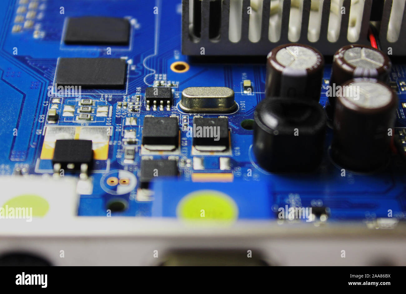 Closeup of electronic circuit board or PCB printed circuit board Stock ...