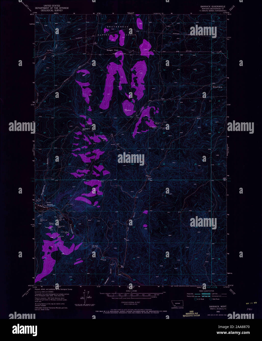 Bannack montana map hi-res stock photography and images - Alamy
