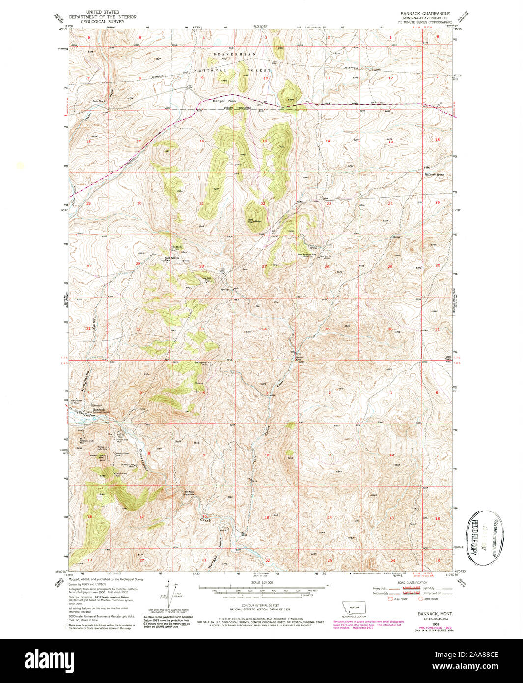 Bannack montana map hi-res stock photography and images - Alamy