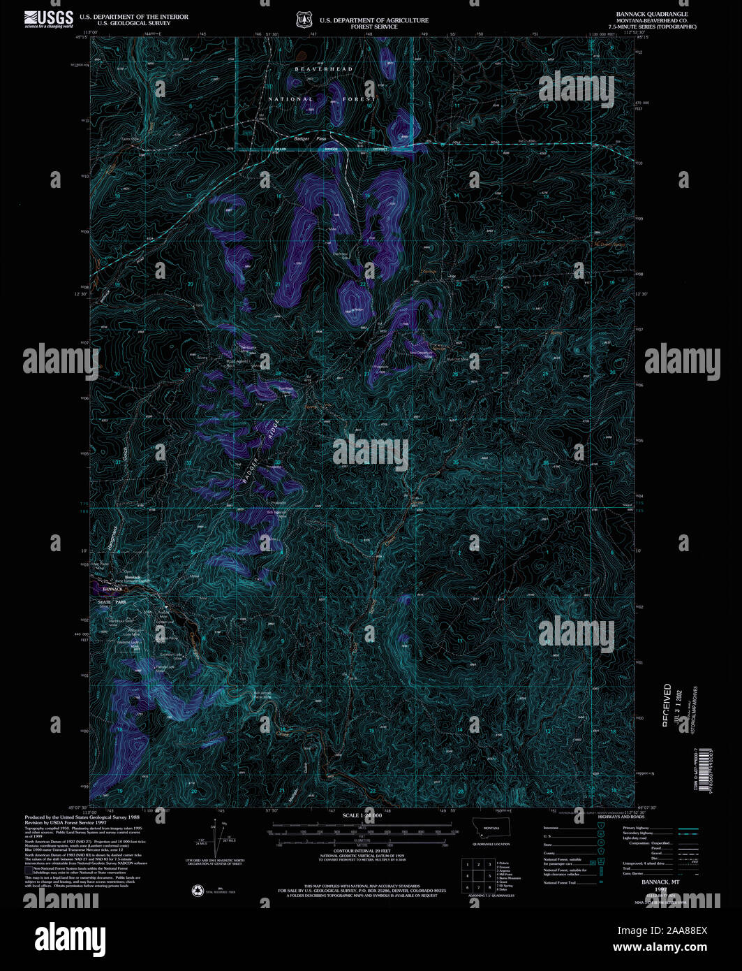 Bannack montana map hi-res stock photography and images - Alamy
