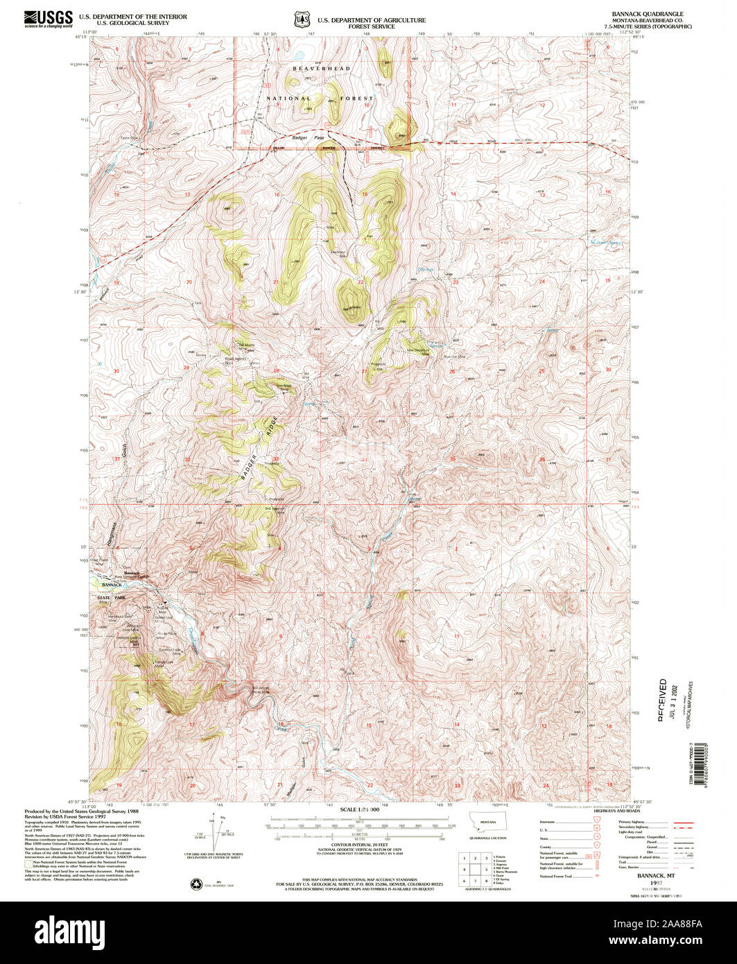 Bannack montana map hi-res stock photography and images - Alamy