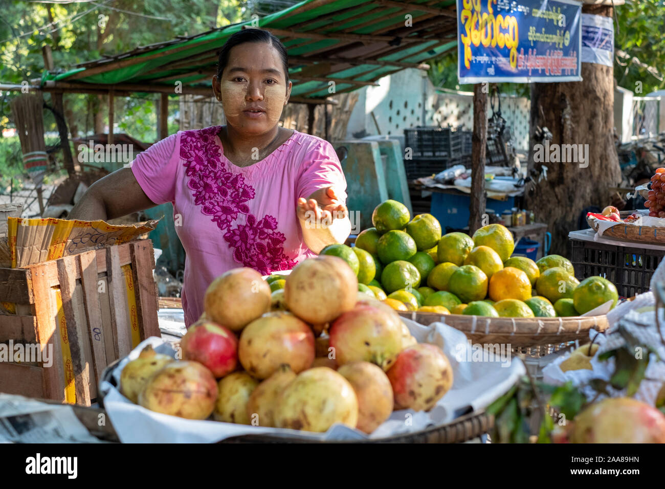 The lively meat,fish,vegetable & fruit market of Pakokku, Myanmar ...