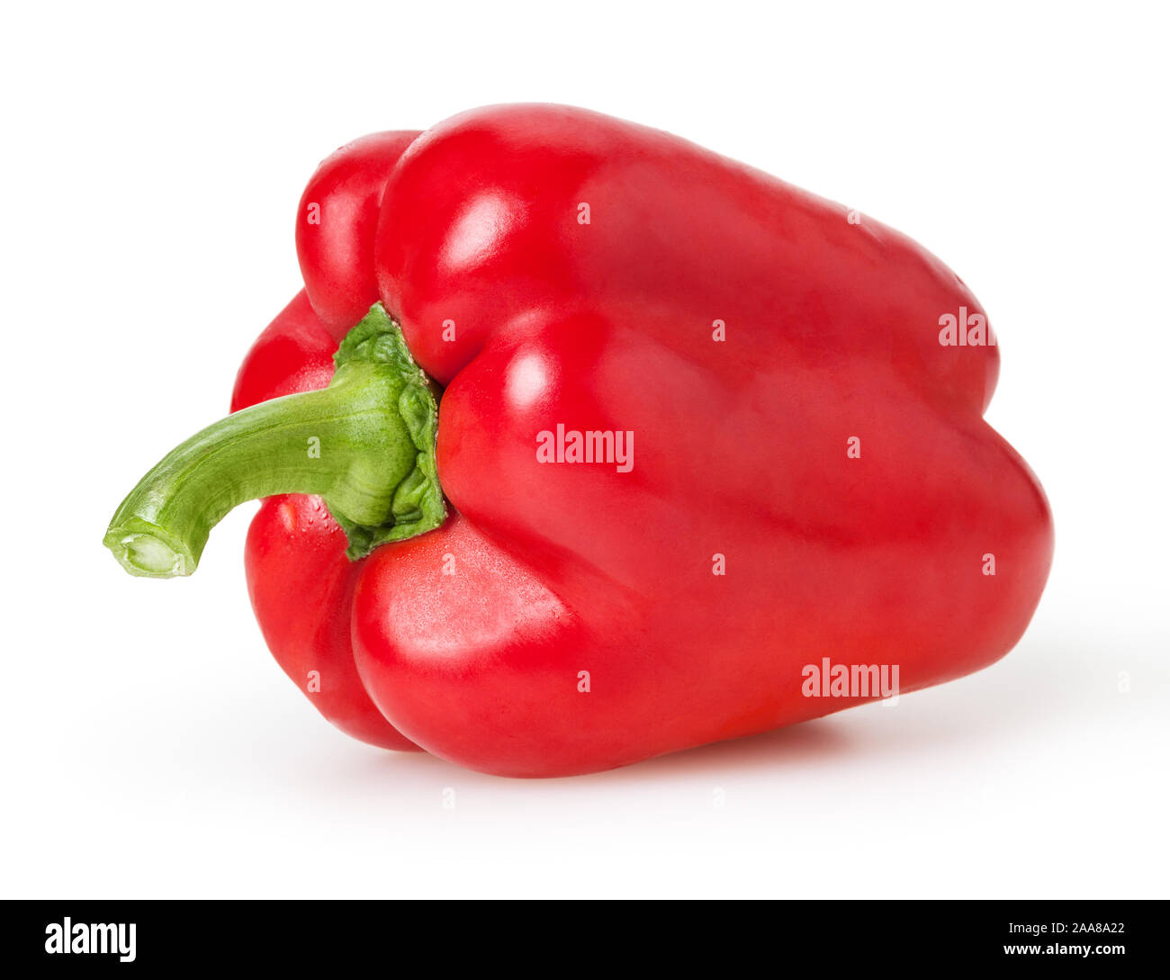 Fresh red bell pepper isolated on white background with clipping path ...