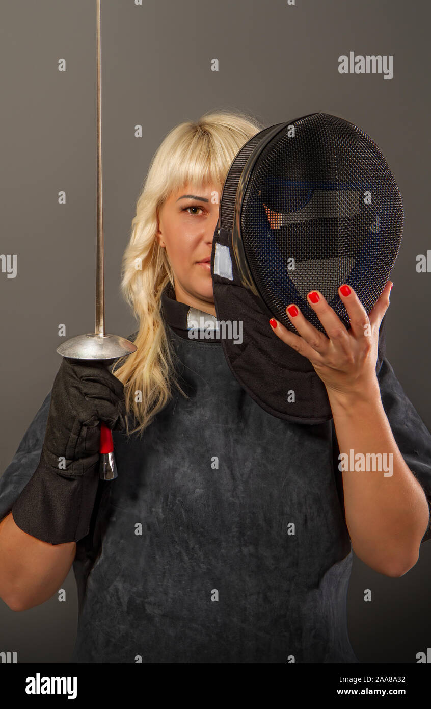 Black woman holding rapier sword hi-res stock photography and images ...