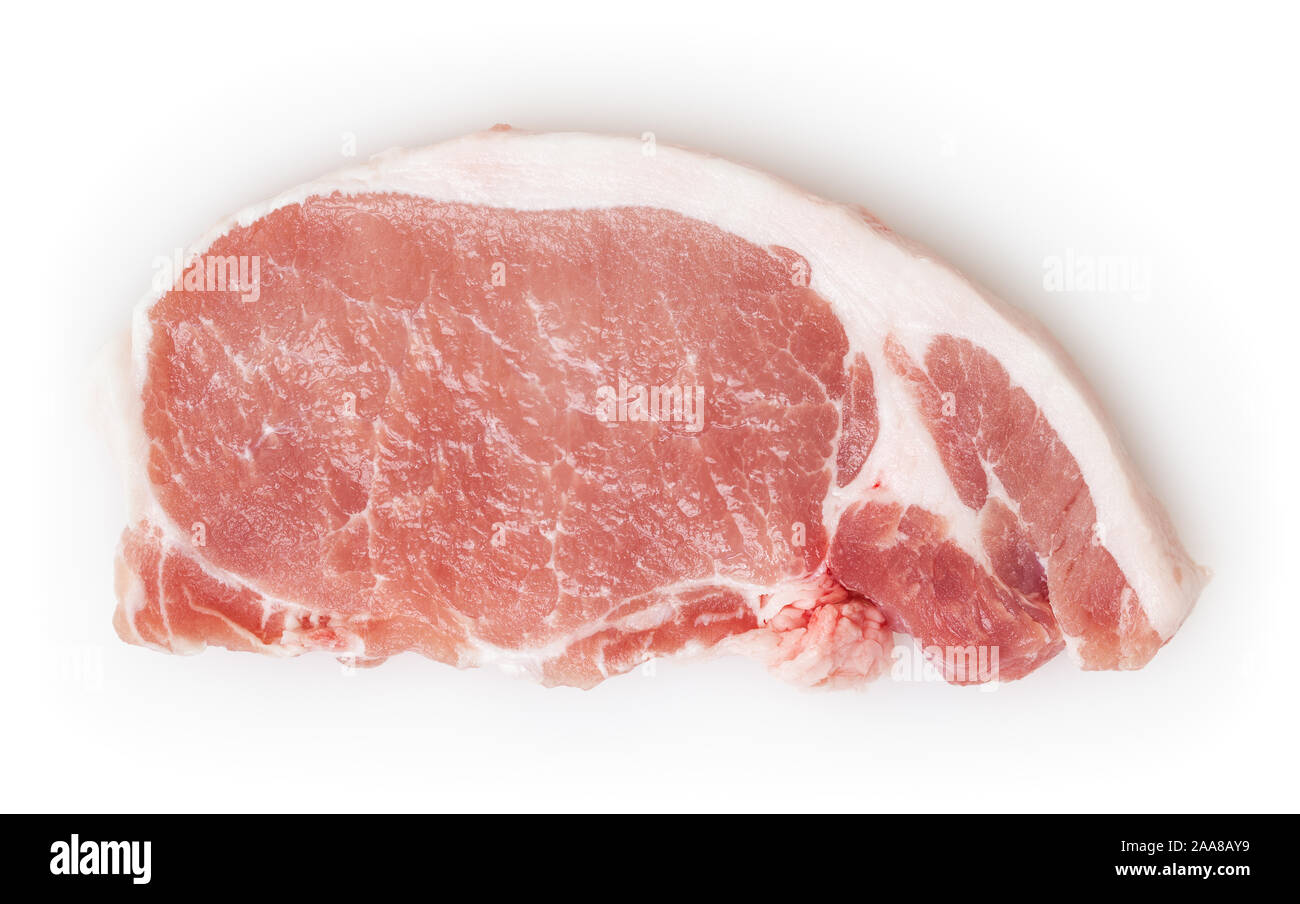 Raw pork meat isolated on white background Stock Photo - Alamy