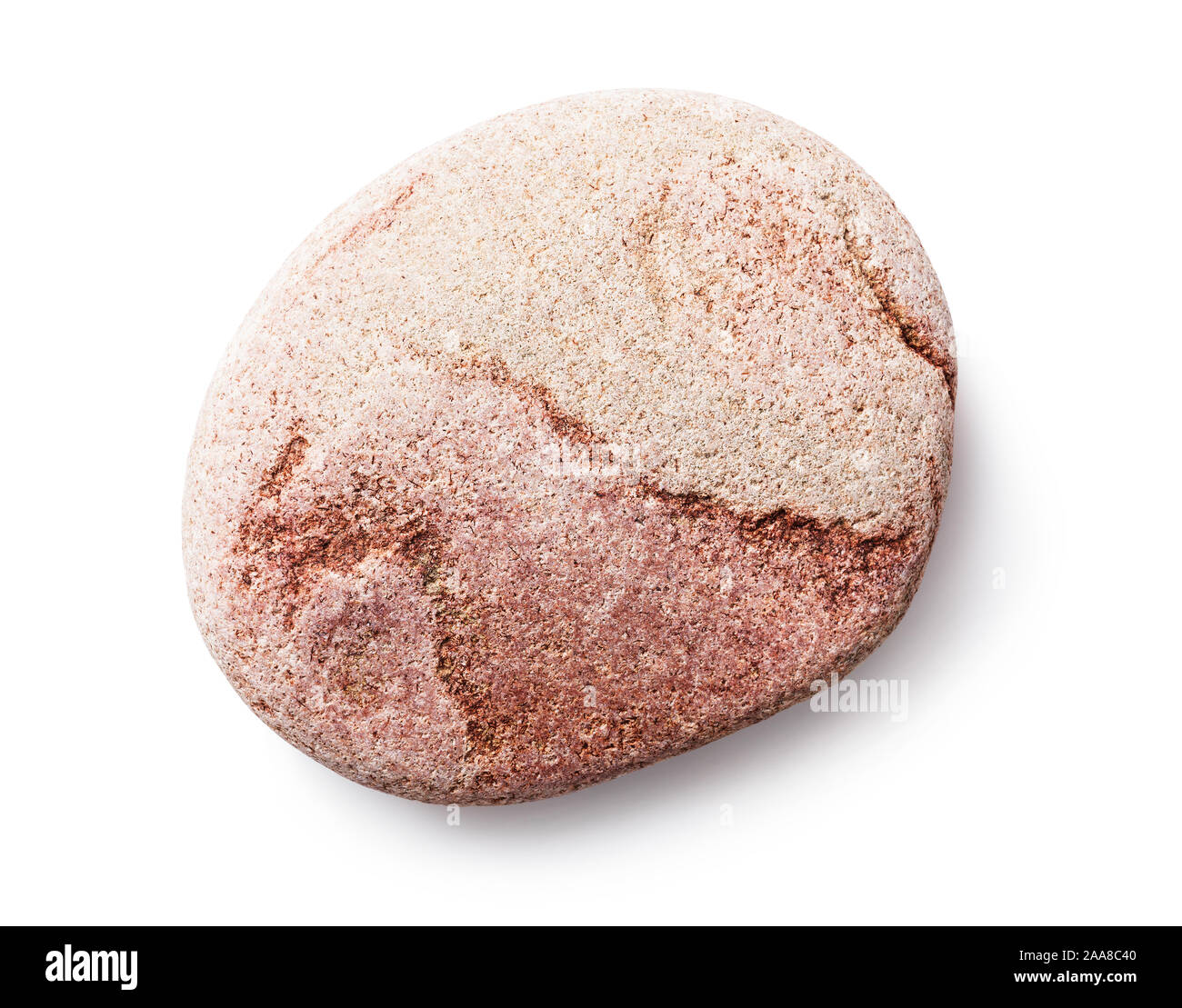 Rounded sea stone isolated on white background, top view Stock Photo ...