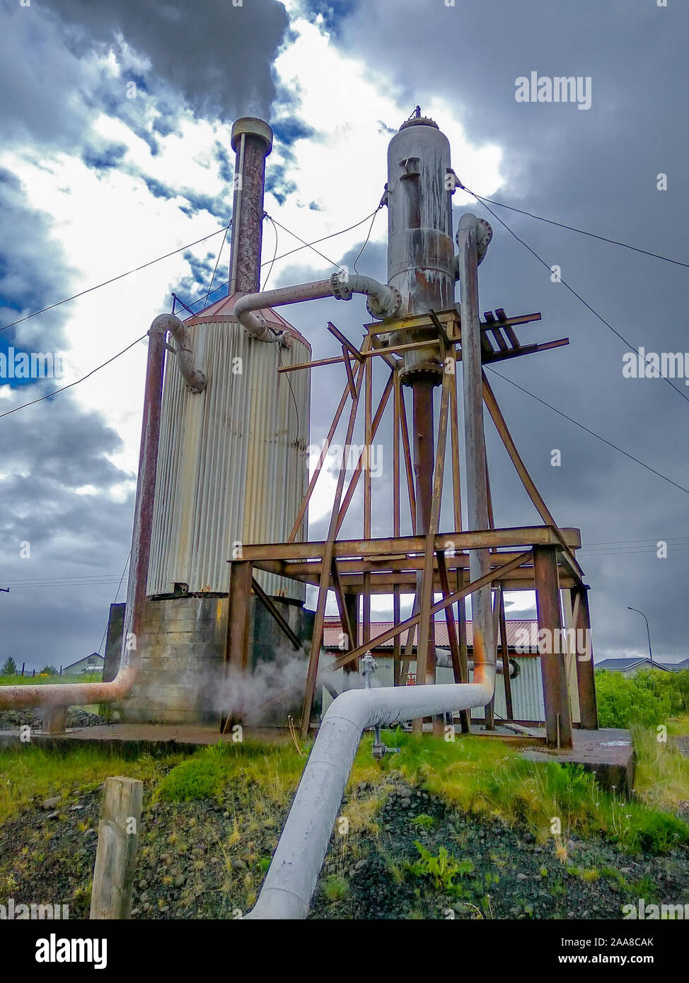 Thermal energy production station. Natural energy. Iceland Stock Photo ...