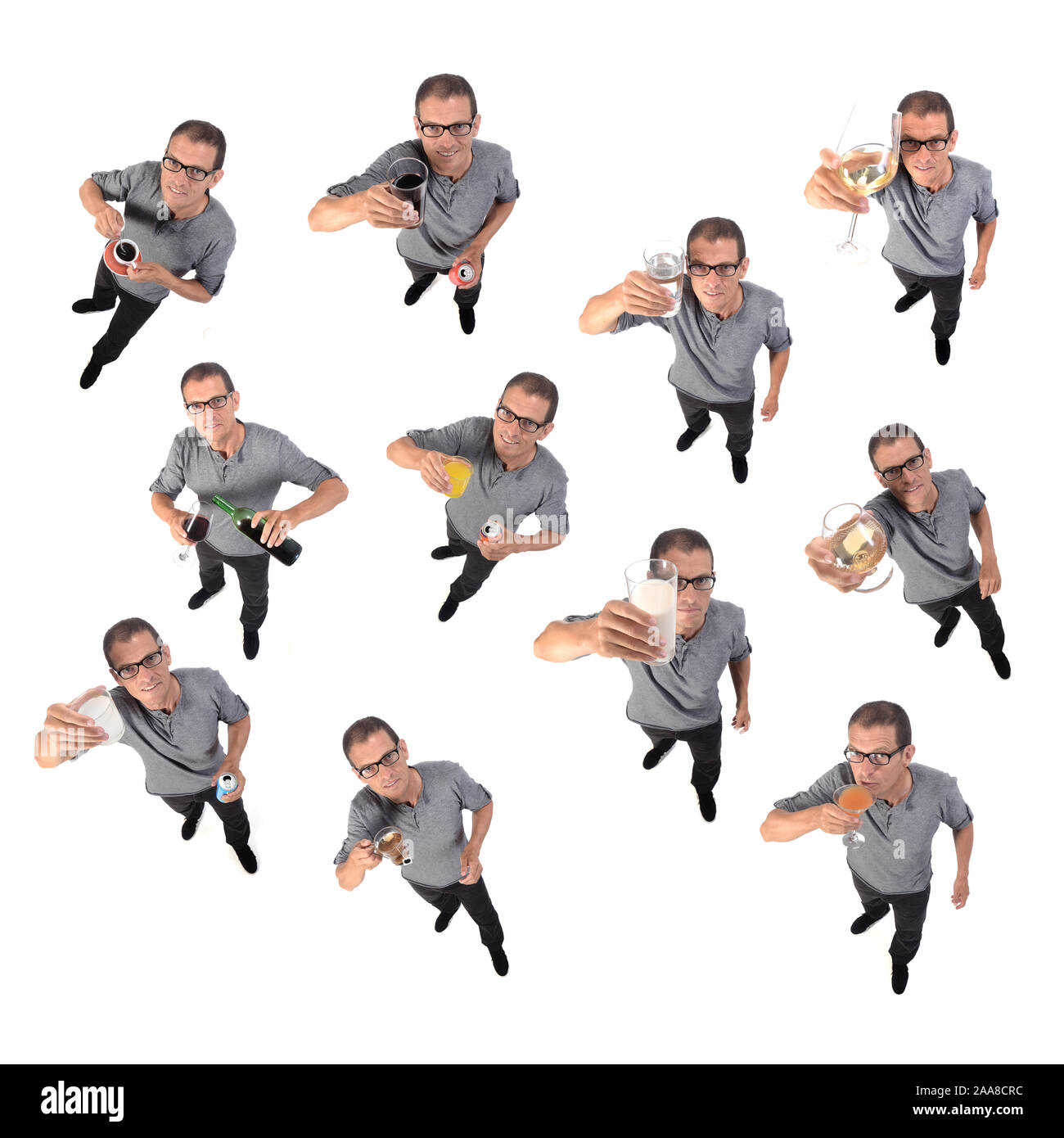 Joyful man glass white Cut Out Stock Images & Pictures - Alamy