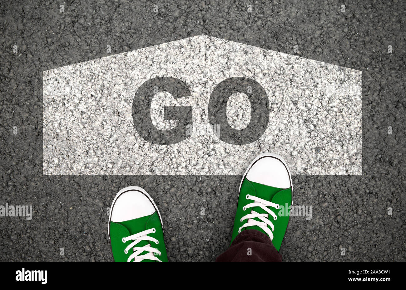 Moving forward, man making the first step Stock Photo - Alamy