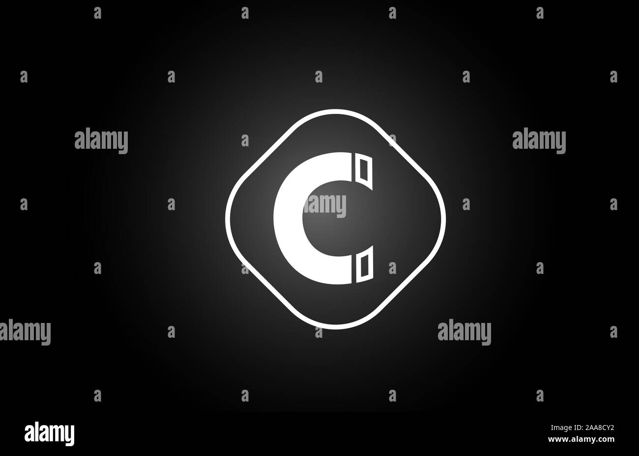 white black C line letter icon alphabet logo shape for company design ...