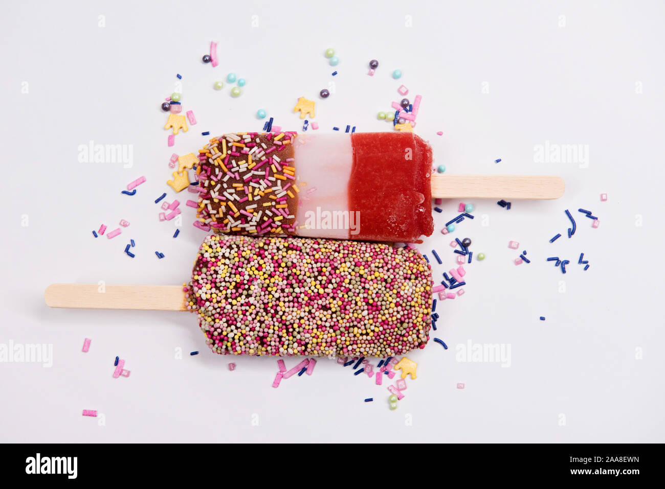 Two ice cream on stick hi-res stock photography and images - Alamy
