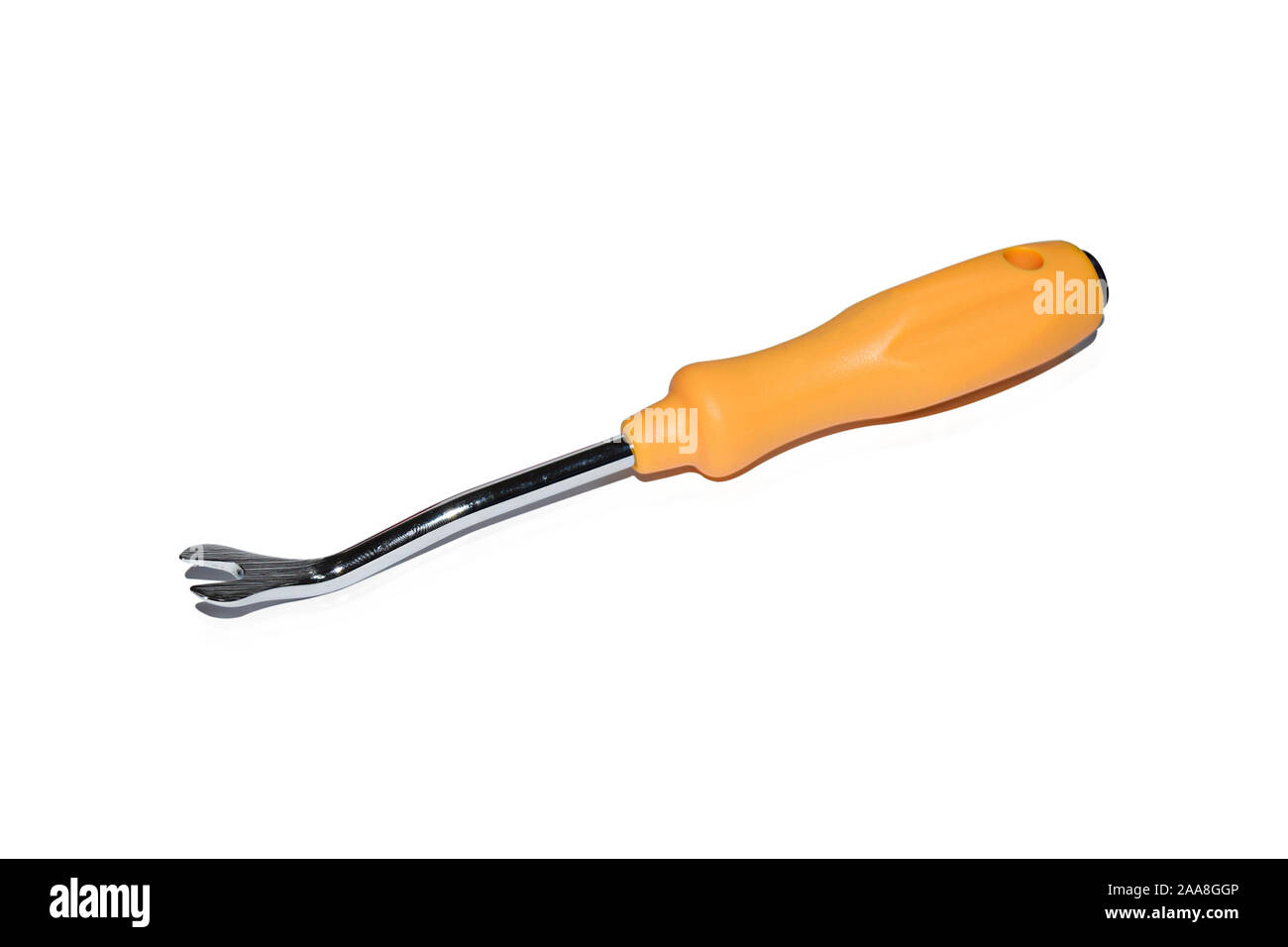 this is small yellow screwdriver isolated on white background Stock ...