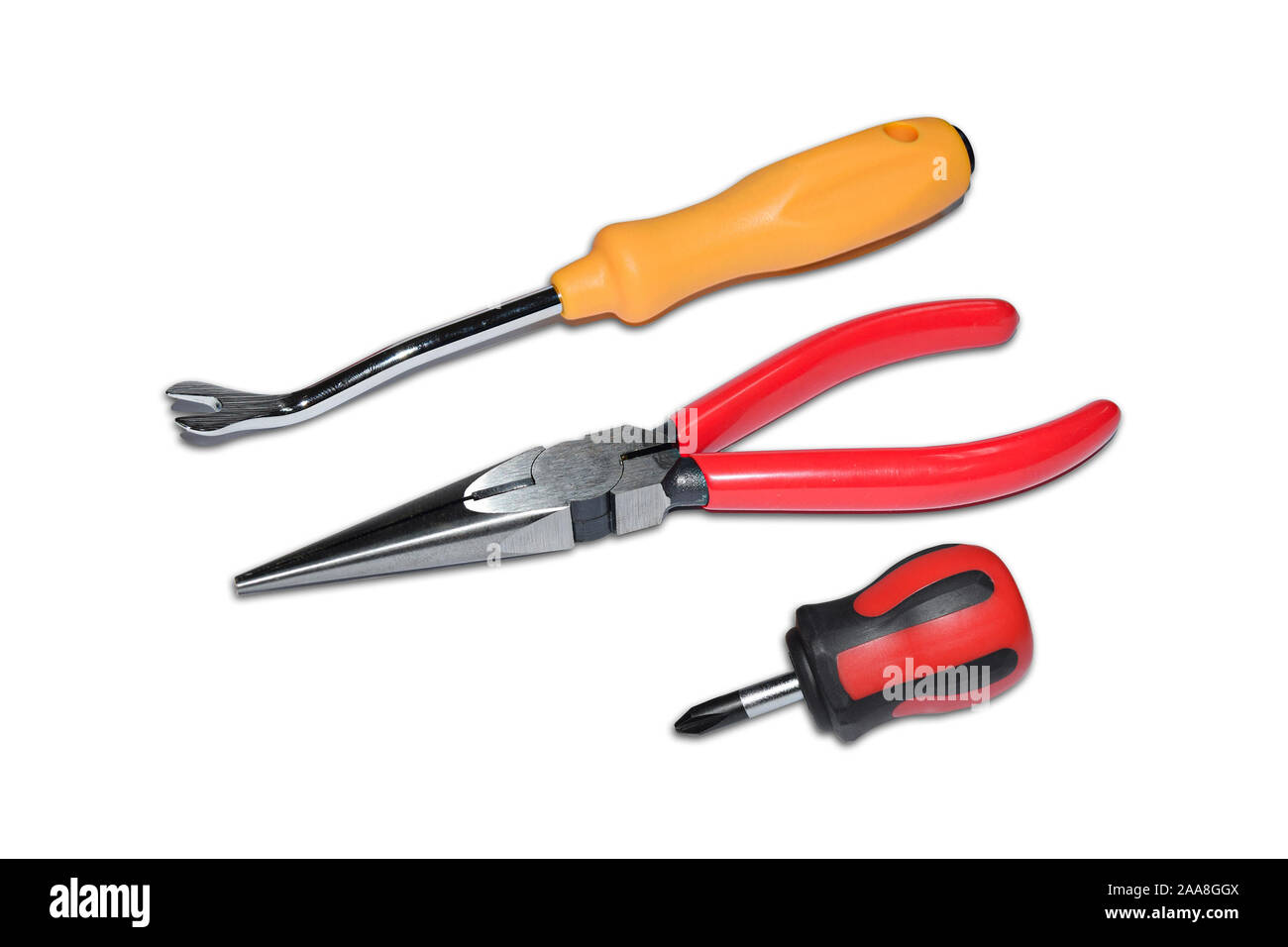 Craftsman tools isolated on white background Stock Photo - Alamy