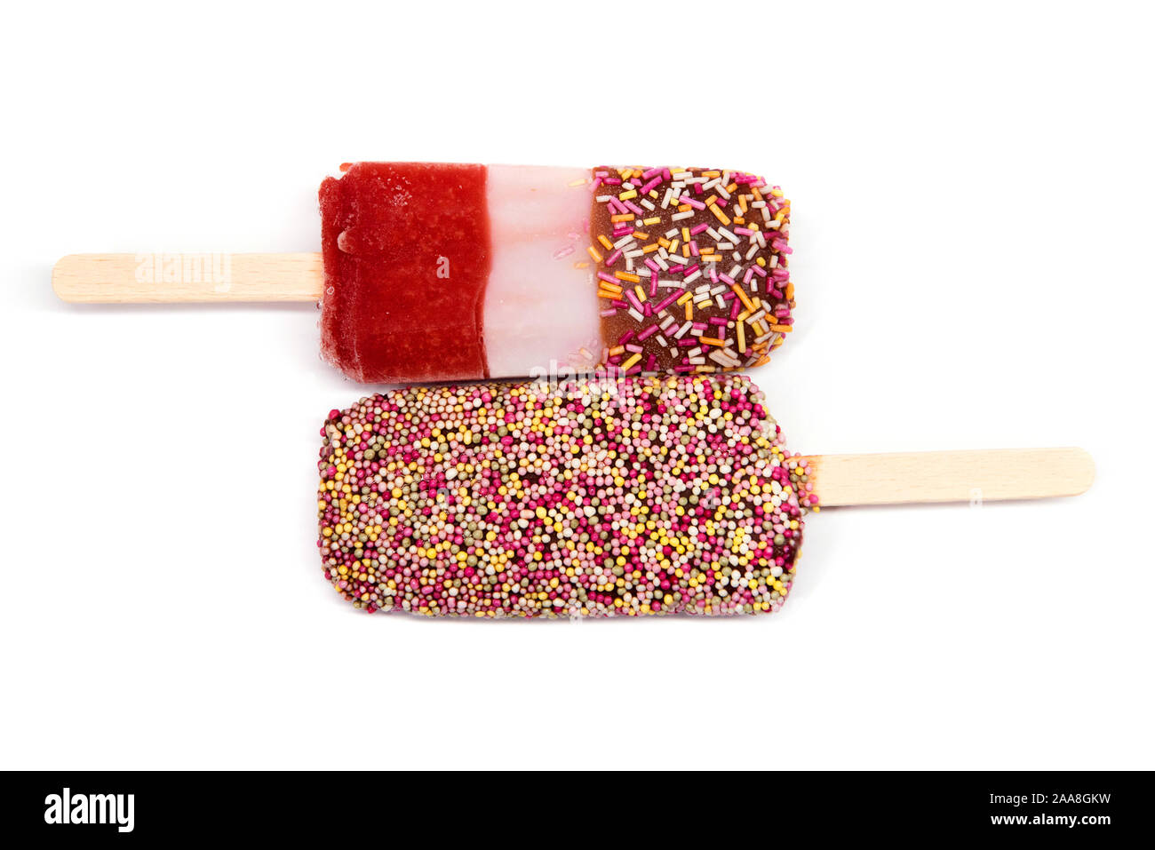 Ice cream on stick with sprinkles Cut Out Stock Images & Pictures - Alamy