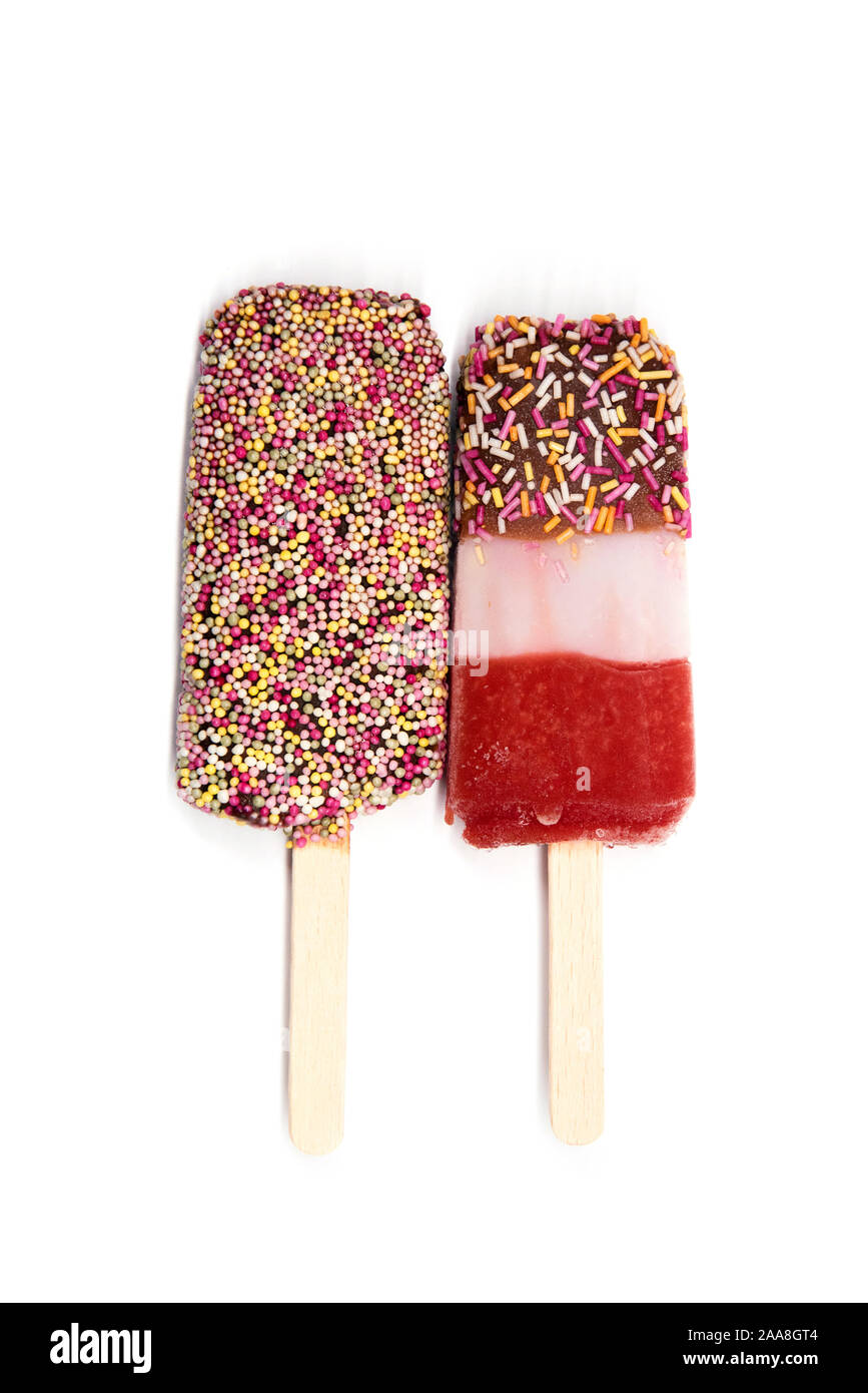 Ice cream on stick with sprinkles Cut Out Stock Images & Pictures - Alamy