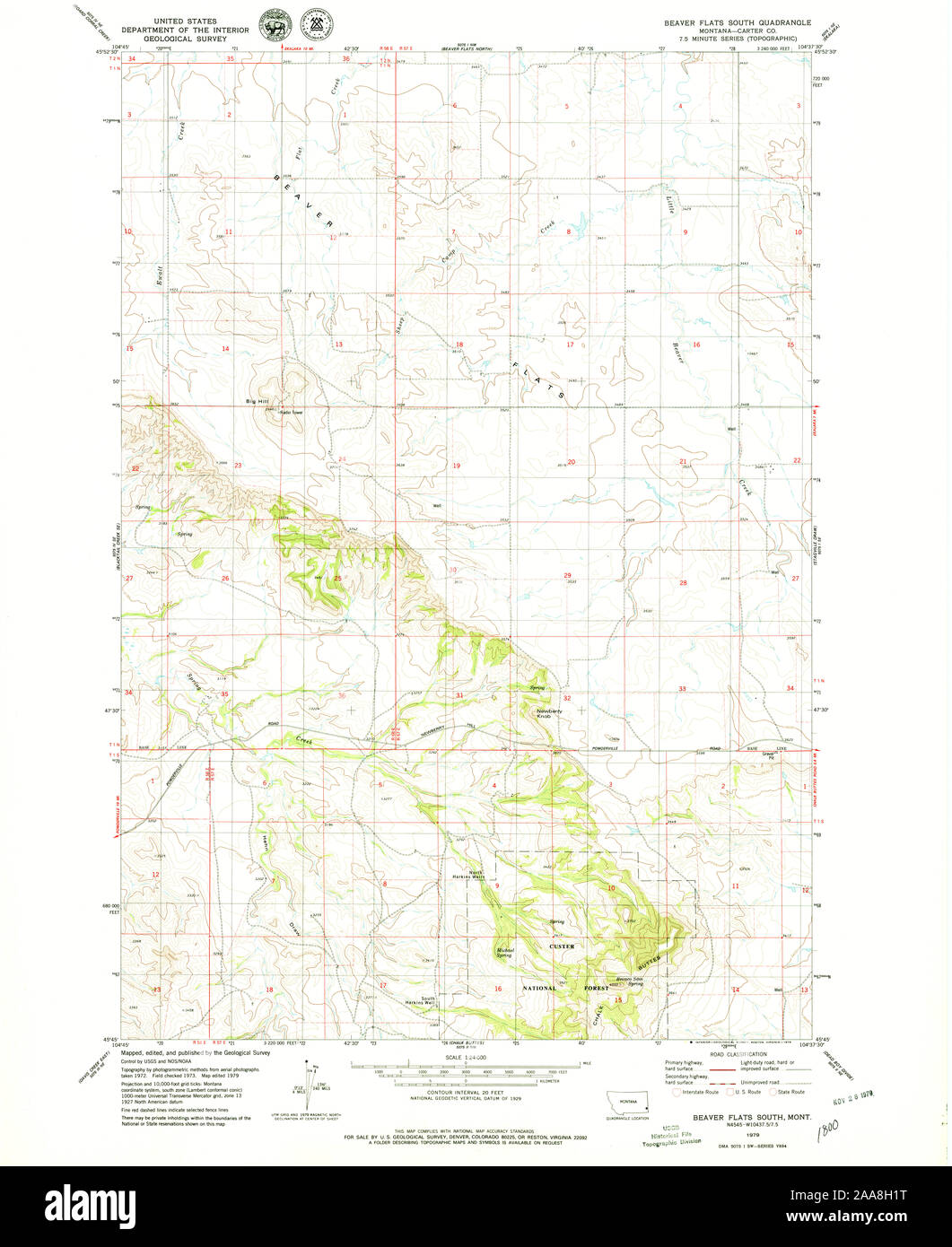 USGS TOPO Map Montana MT Beaver Flats South 262344 1979 24000 ...
