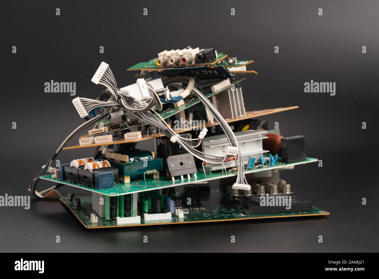 electronic PCB garbage as background from recycle industry and old ...
