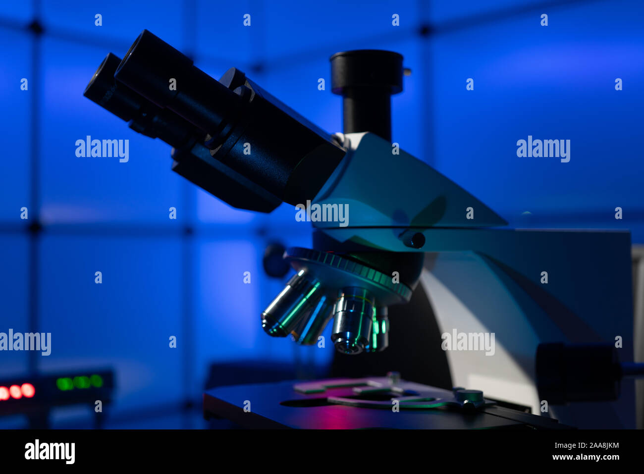 microbiological laboratory microscope in laboratory interior Stock ...