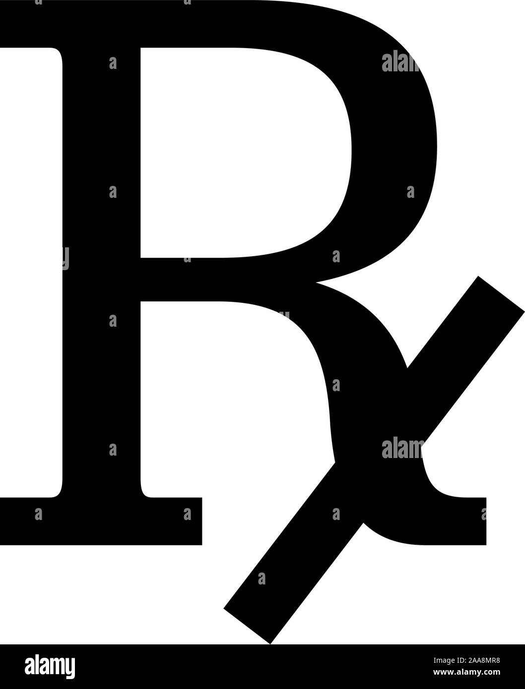 Rx prescription medical symbol isolated on a white background Stock ...