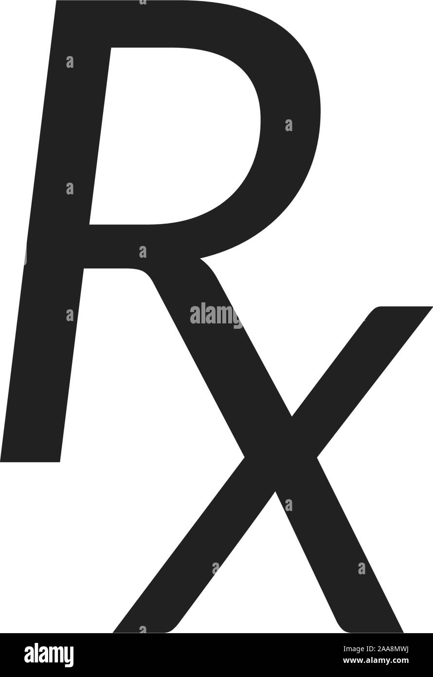 Rx prescription medical symbol isolated on a white background Stock ...