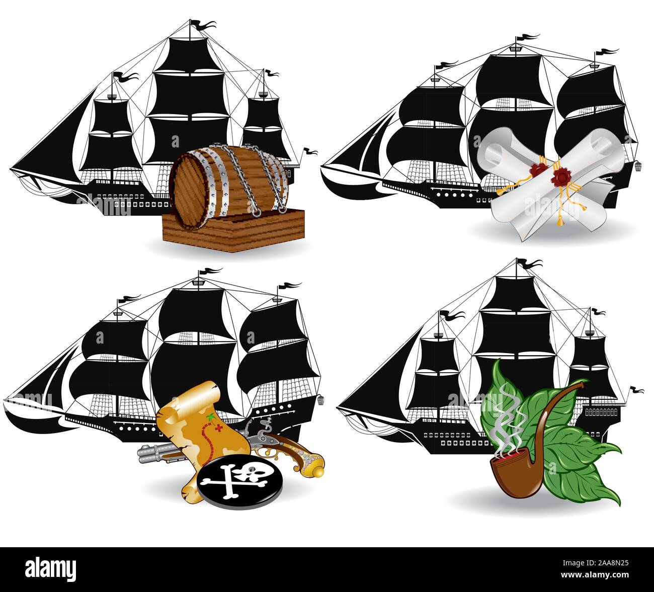 Vintage schooner Cut Out Stock Images & Pictures - Alamy