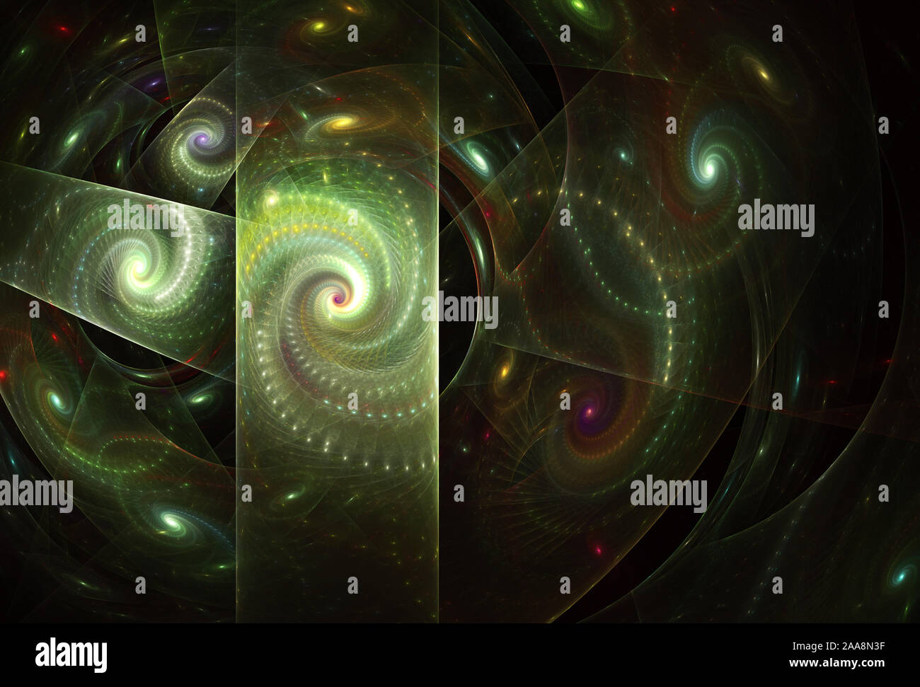Abstract Color Dynamic Background With Lighting Effect Fractal Spiral