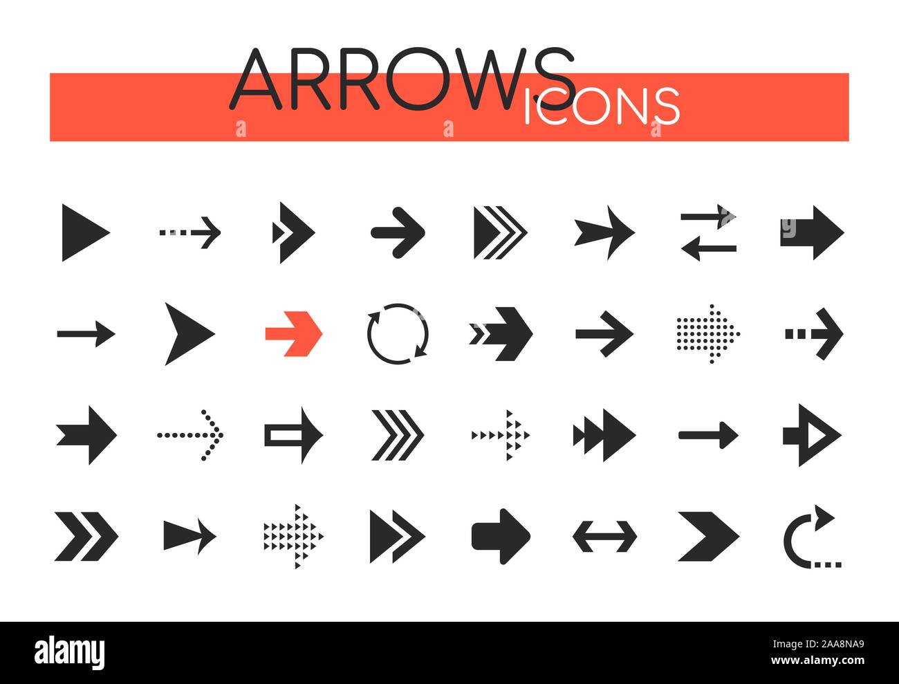 Arrows collection - set of navigational web elements Stock Vector Image ...