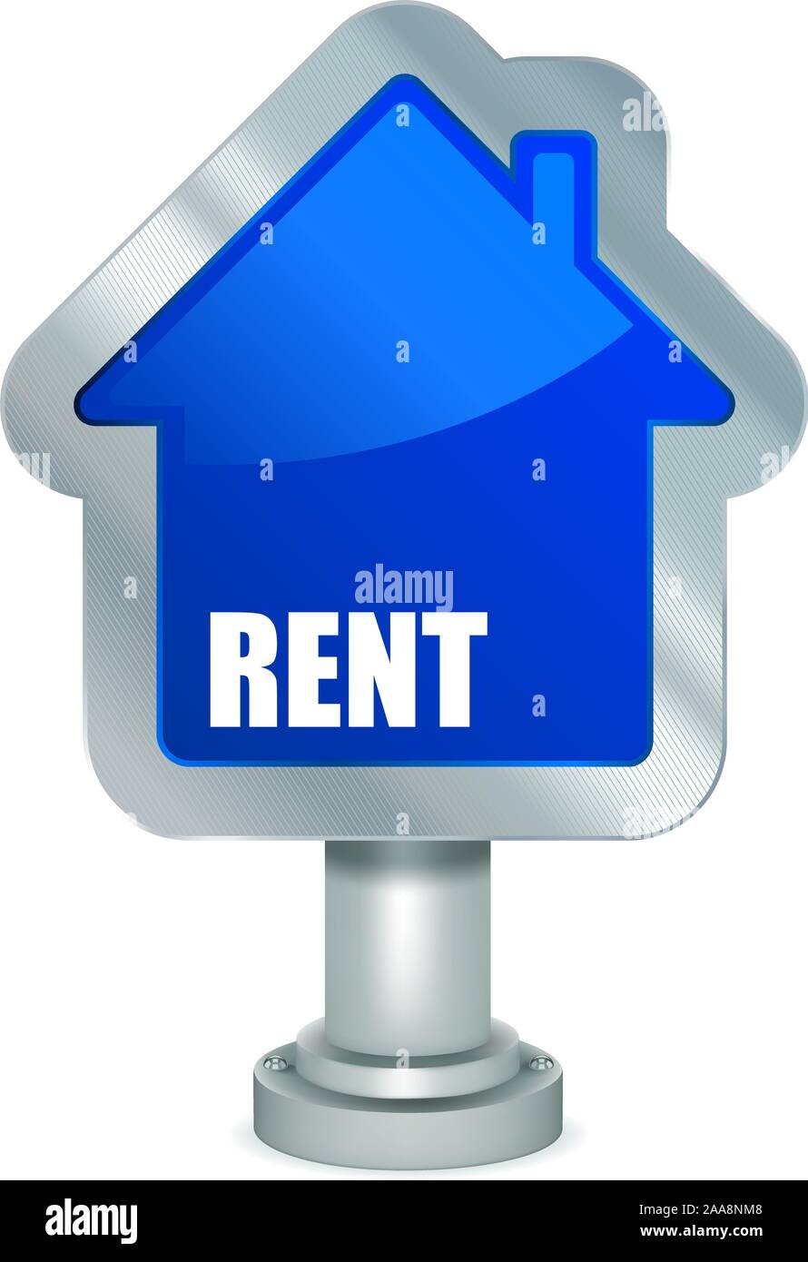 House for rent blue sign Stock Vector Image & Art - Alamy